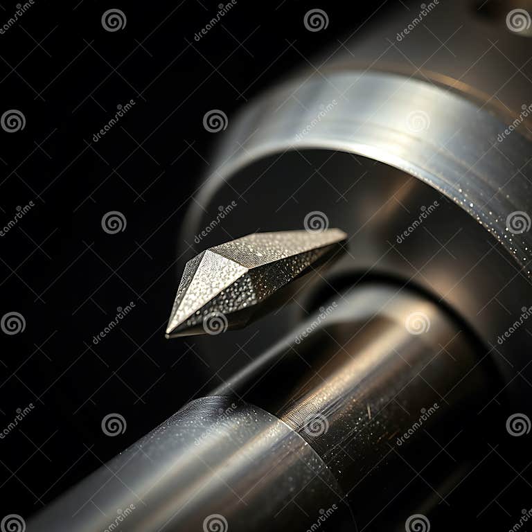 Lathe Tool with a Diamond Tip Captured in Extreme Close Up Showcasing ...