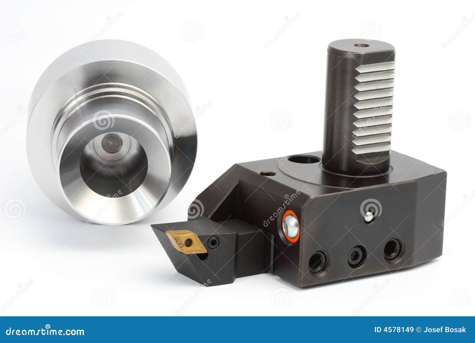Lathe tool and workpiece stock image. Image of metal, technical - 4578149