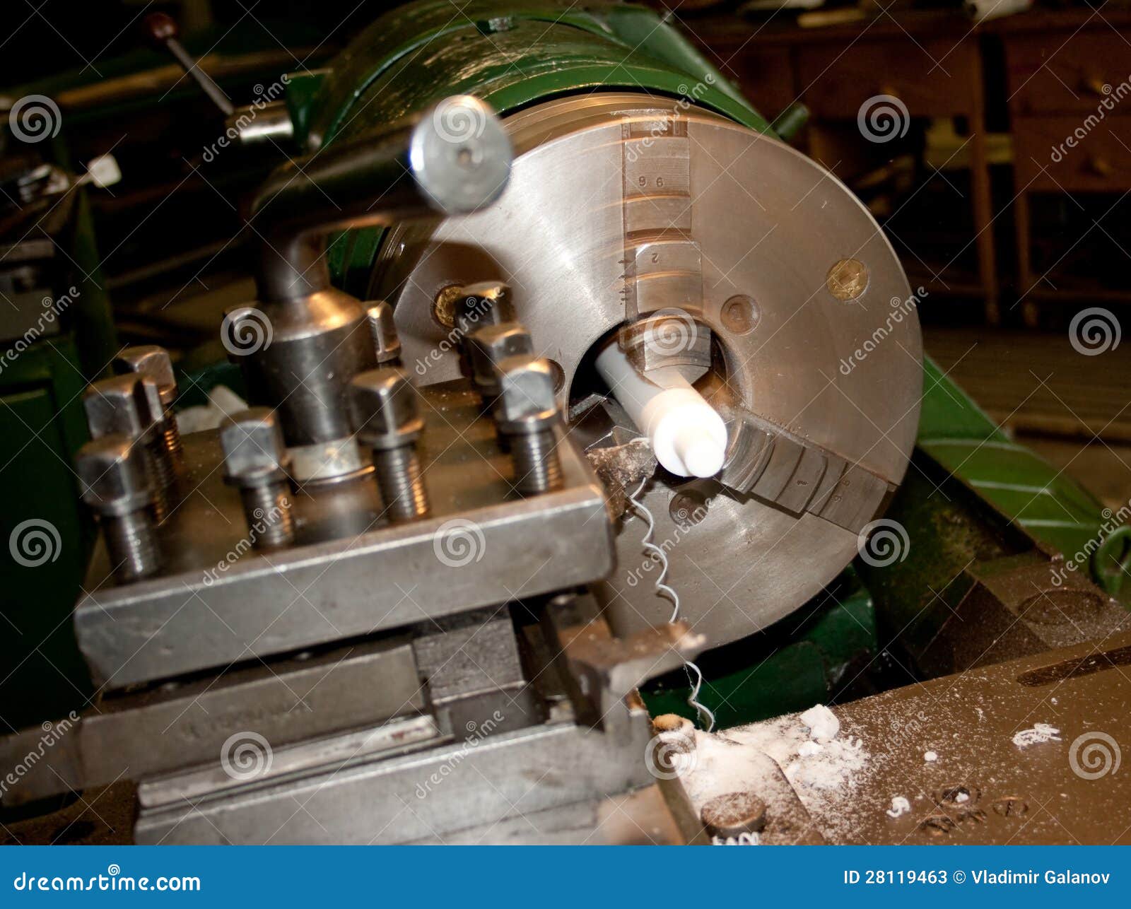 Lathe work stock image. Image of clamp, tool, smooth - 28119463