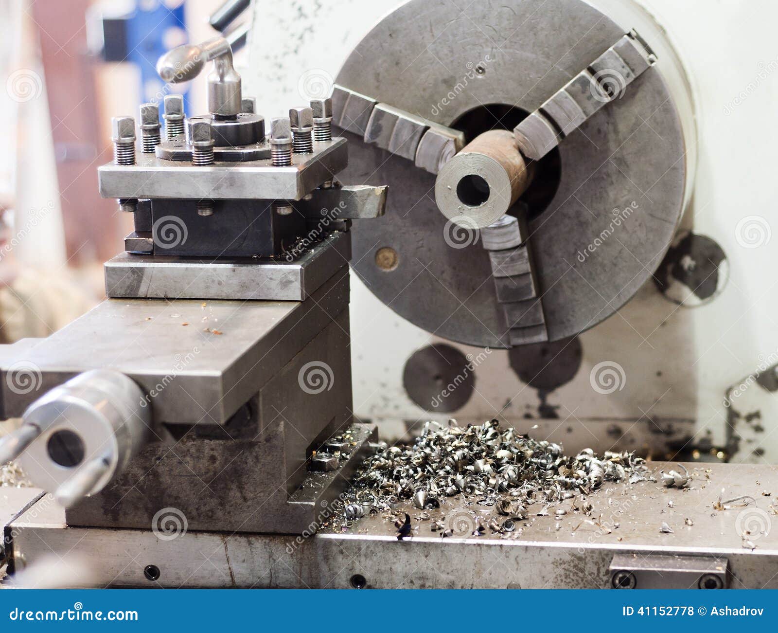 The lathe in work stock photo. Image of industrial, machine - 41152778