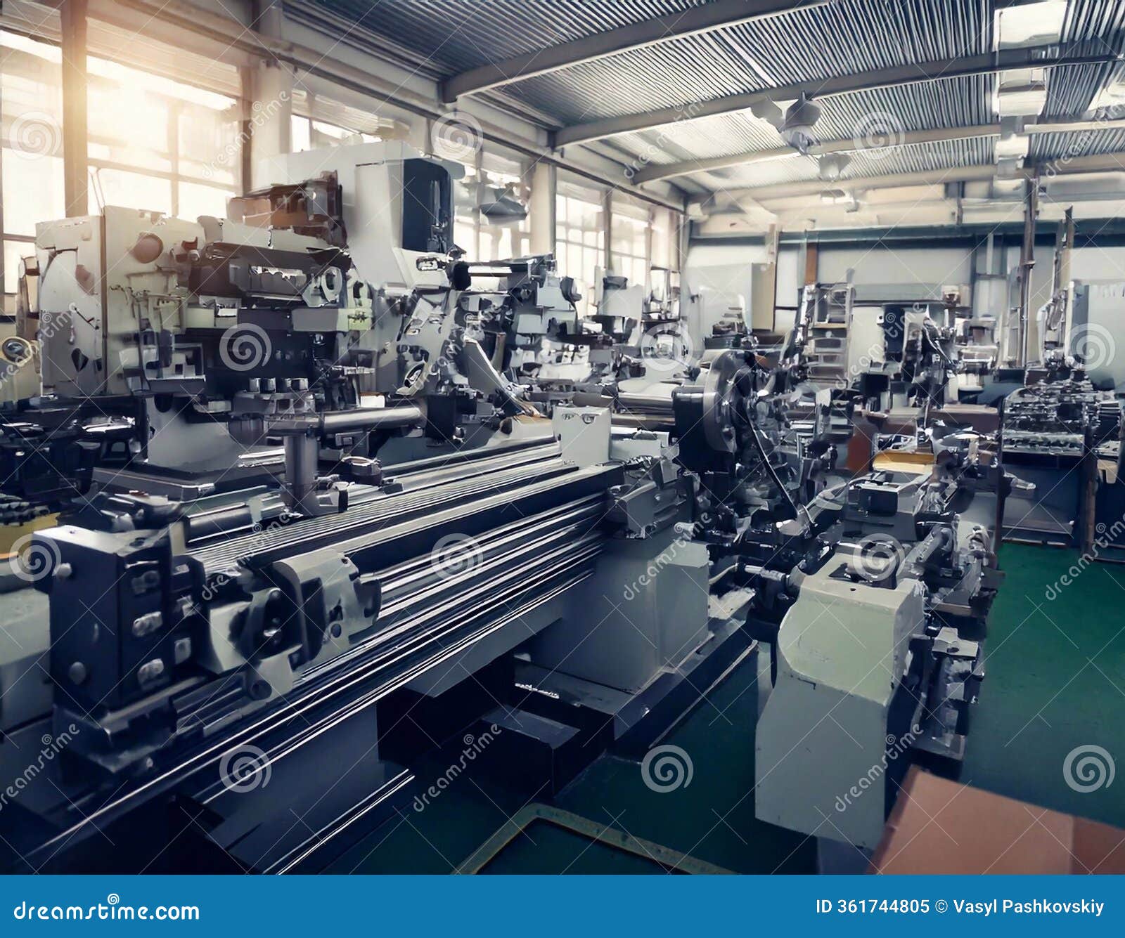 Lathe and workpiece stock image. Image of iron, engine - 361744805