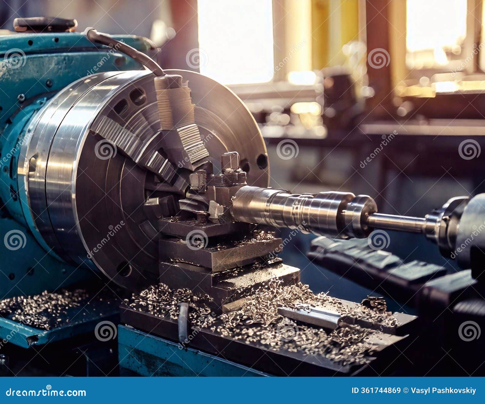Lathe and workpiece stock image. Image of industrial - 361744869