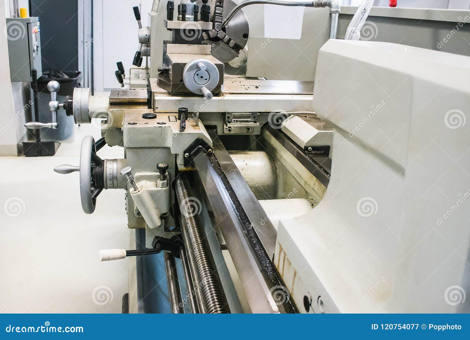Lathe in Workshop, the Machine is Old but Working Stock Image - Image ...