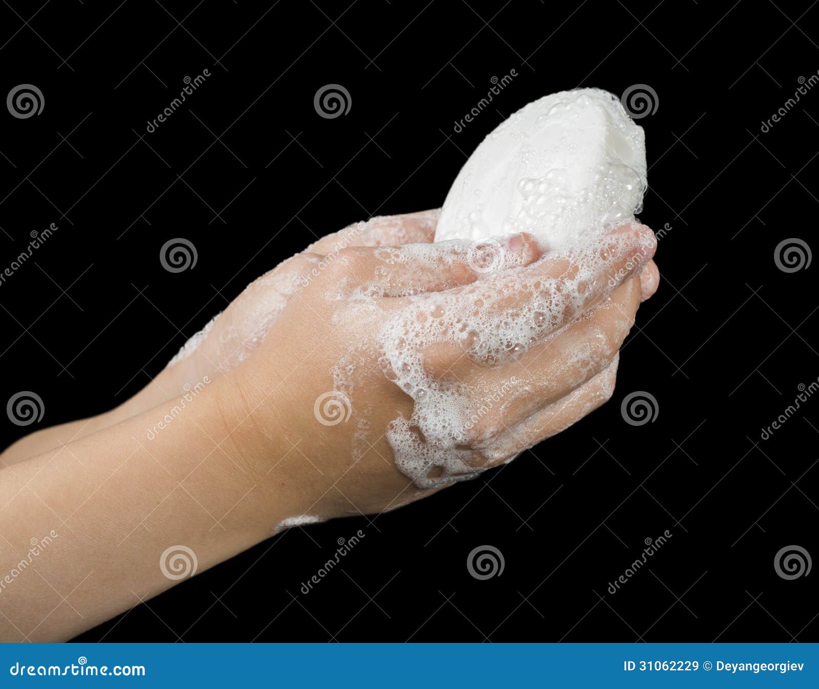 Lathered hands and soap stock image. Image of sanitary - 31062229