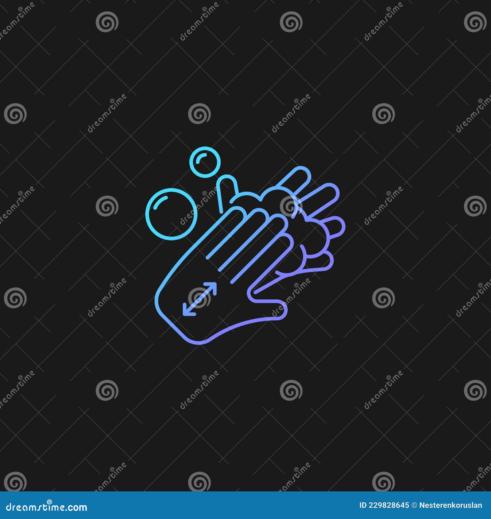Lathering Back of Hands Gradient Vector Icon for Dark Theme Stock ...
