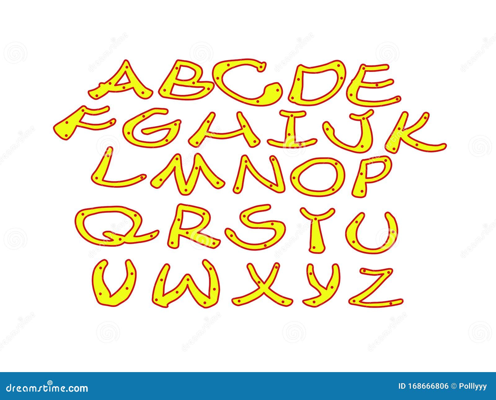 Points Alphabet. Yellow Pink Gradient Dotty Font. Isolated English ...
