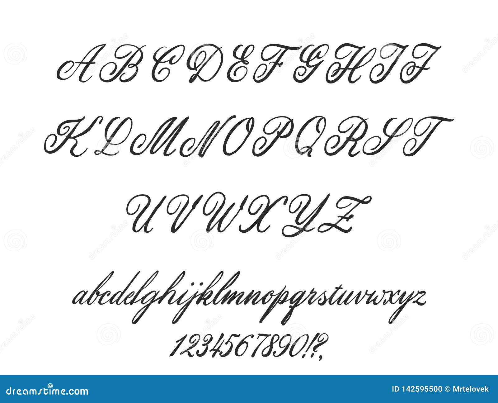 Latin Alphabet Classical Calligraphy and Lettering. Wedding Font Stock ...