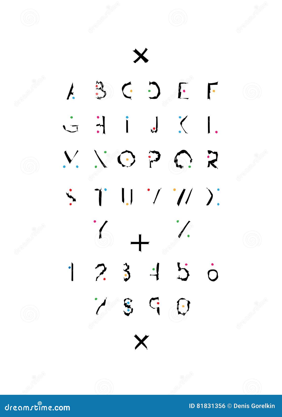 Latin Alphabet With Numbers. Vector Illustration | CartoonDealer.com ...
