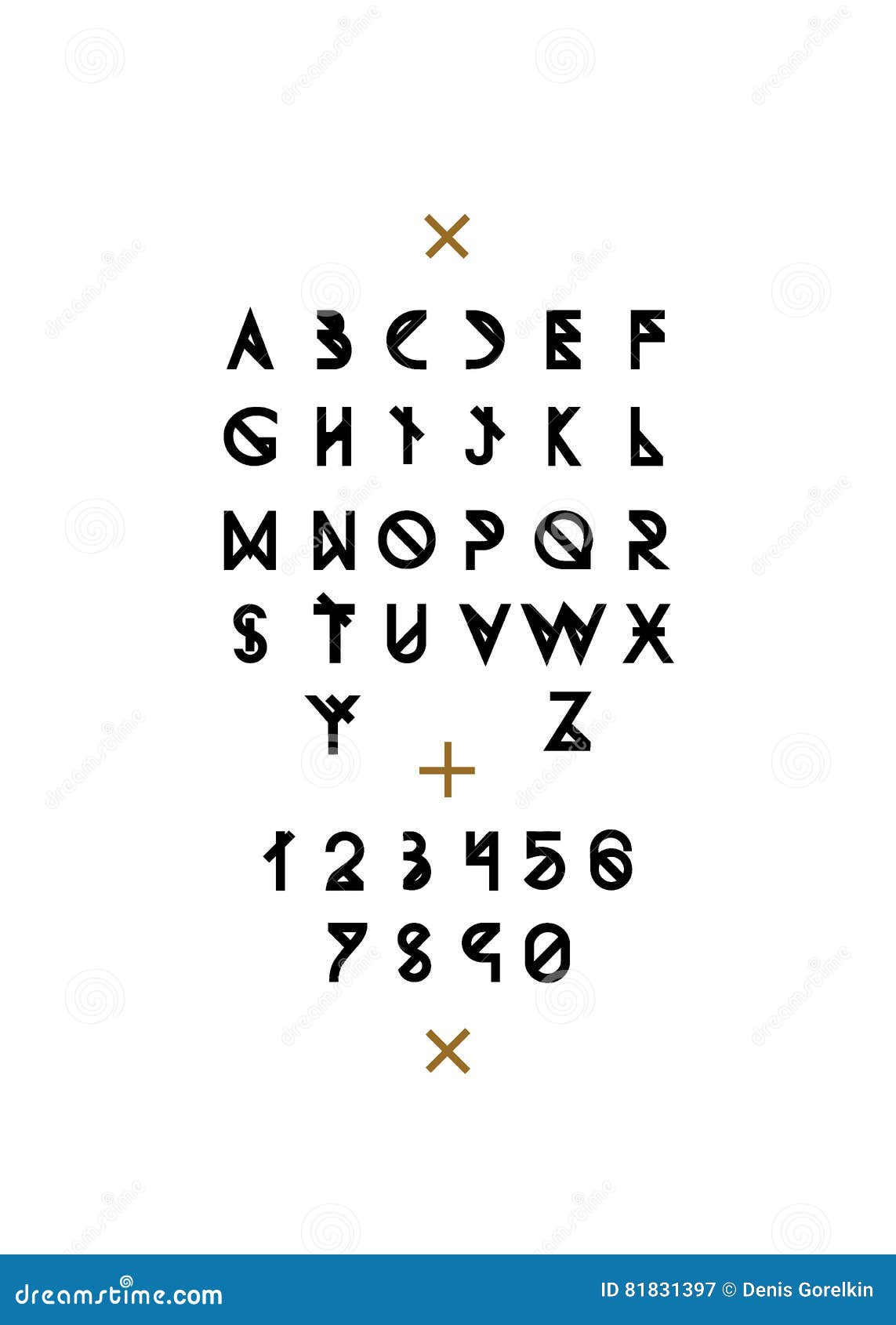 Latin Alphabet with Numbers. Stock Vector - Illustration of vector ...