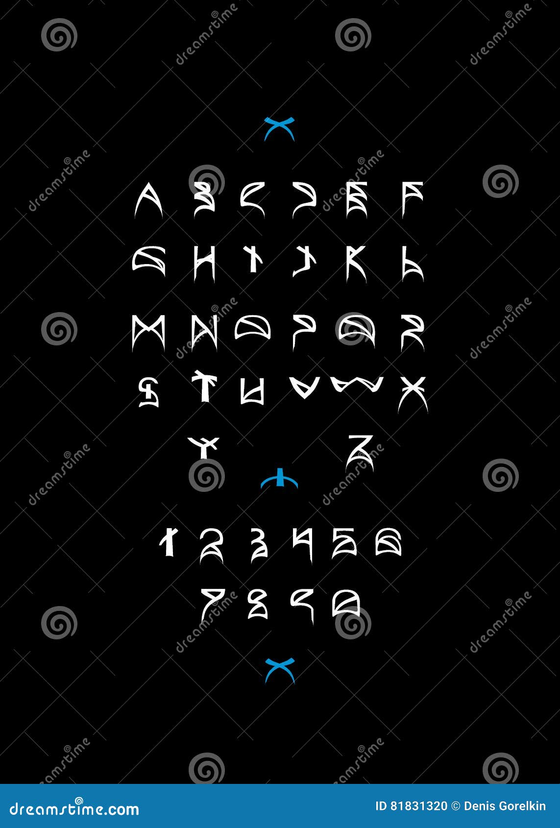 Latin Alphabet with Numbers. Stock Vector - Illustration of typography ...