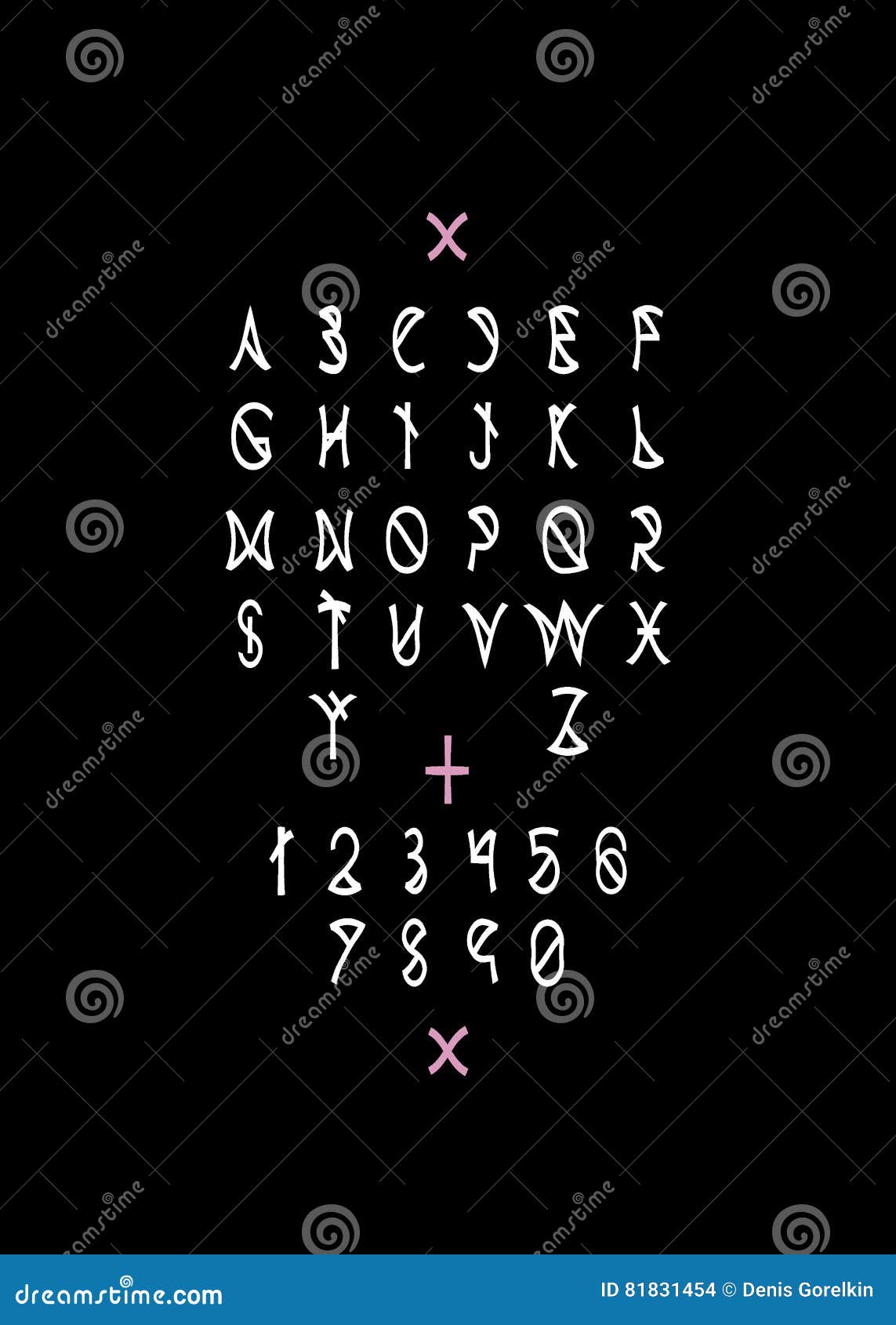 Latin Alphabet with Numbers. Stock Vector - Illustration of geometry ...