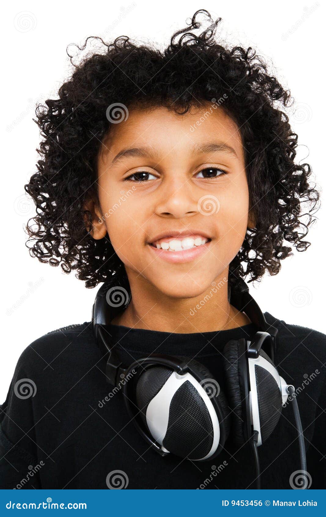 Latin American Boy with Headphones Stock Photo - Image of casual ...