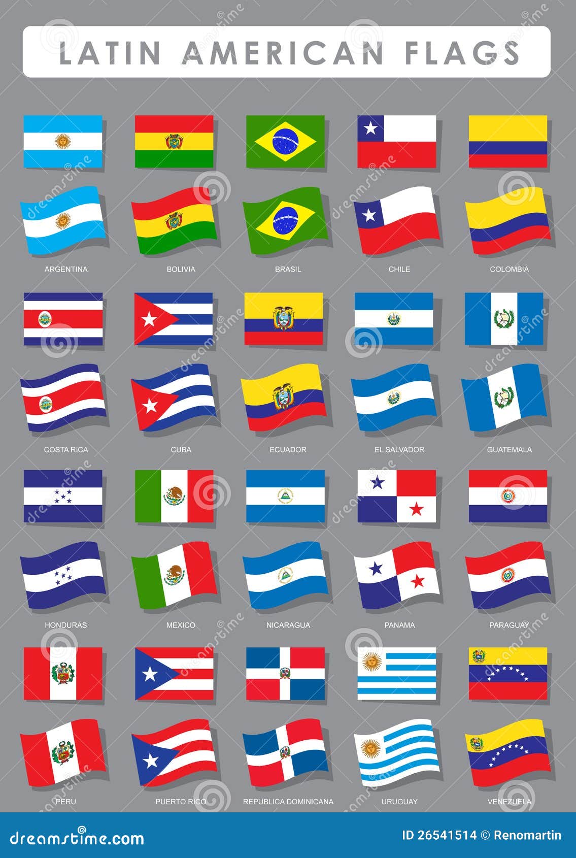Latin American Flags stock vector. Illustration of official - 26541514 Latin American Flags stock vector. Illustration of official - 26541514
