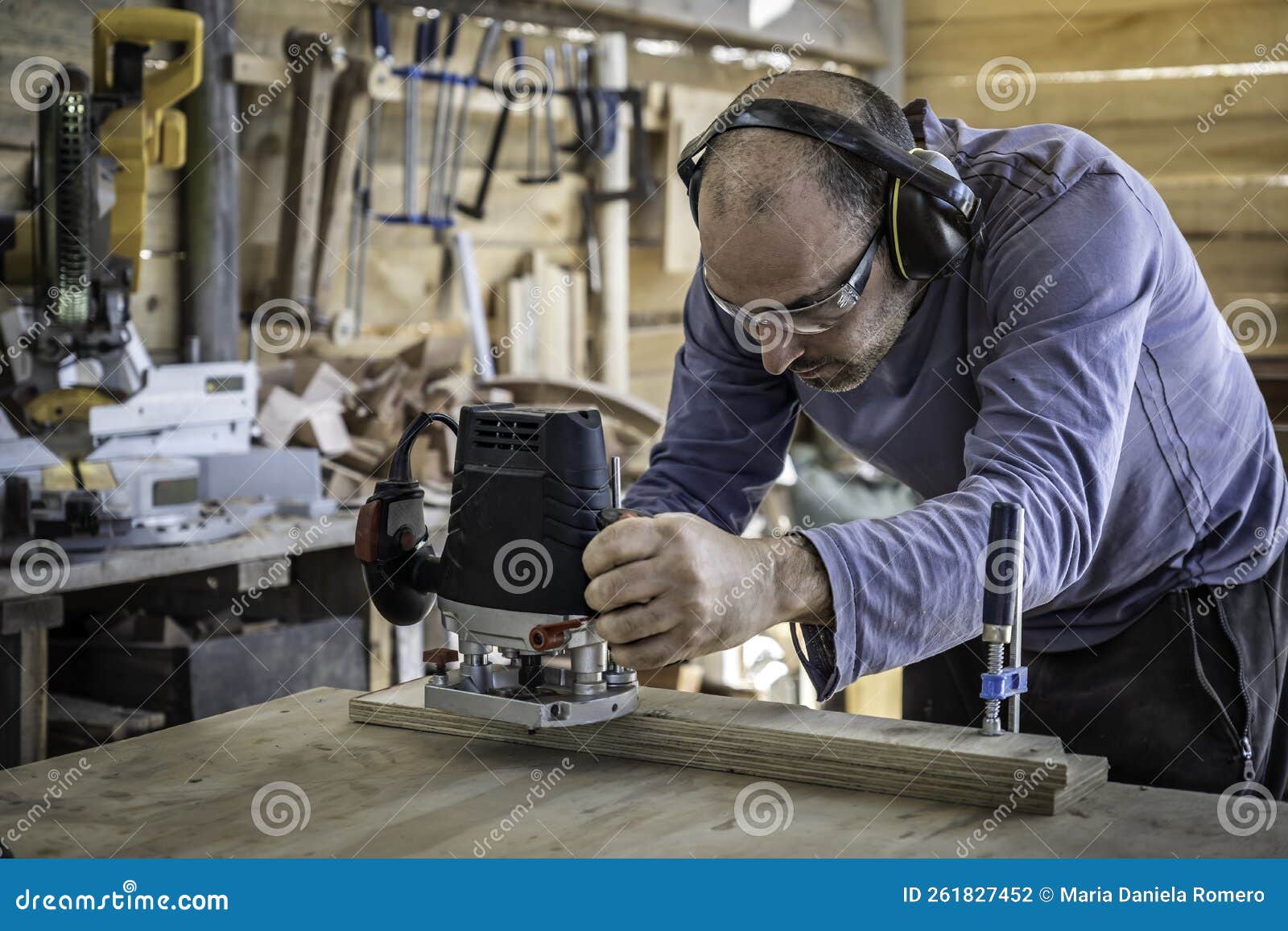 Latin Carpenter Using an Electric Wood Sander Stock Photo - Image of ...