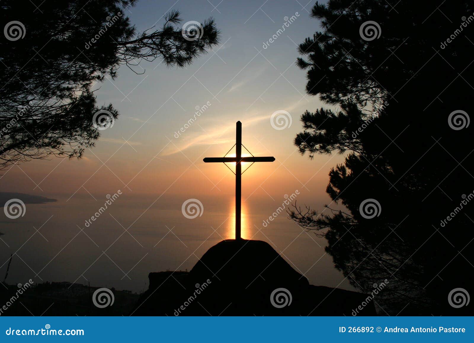 Latin cross on the sunset stock photo. Image of crocefissione - 266892
