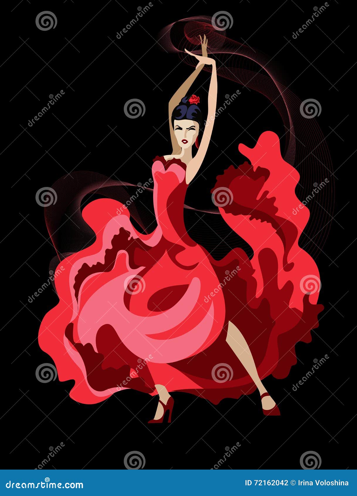 Latin Dance - Rumba. Dancing Couple. Vector Illustration ...