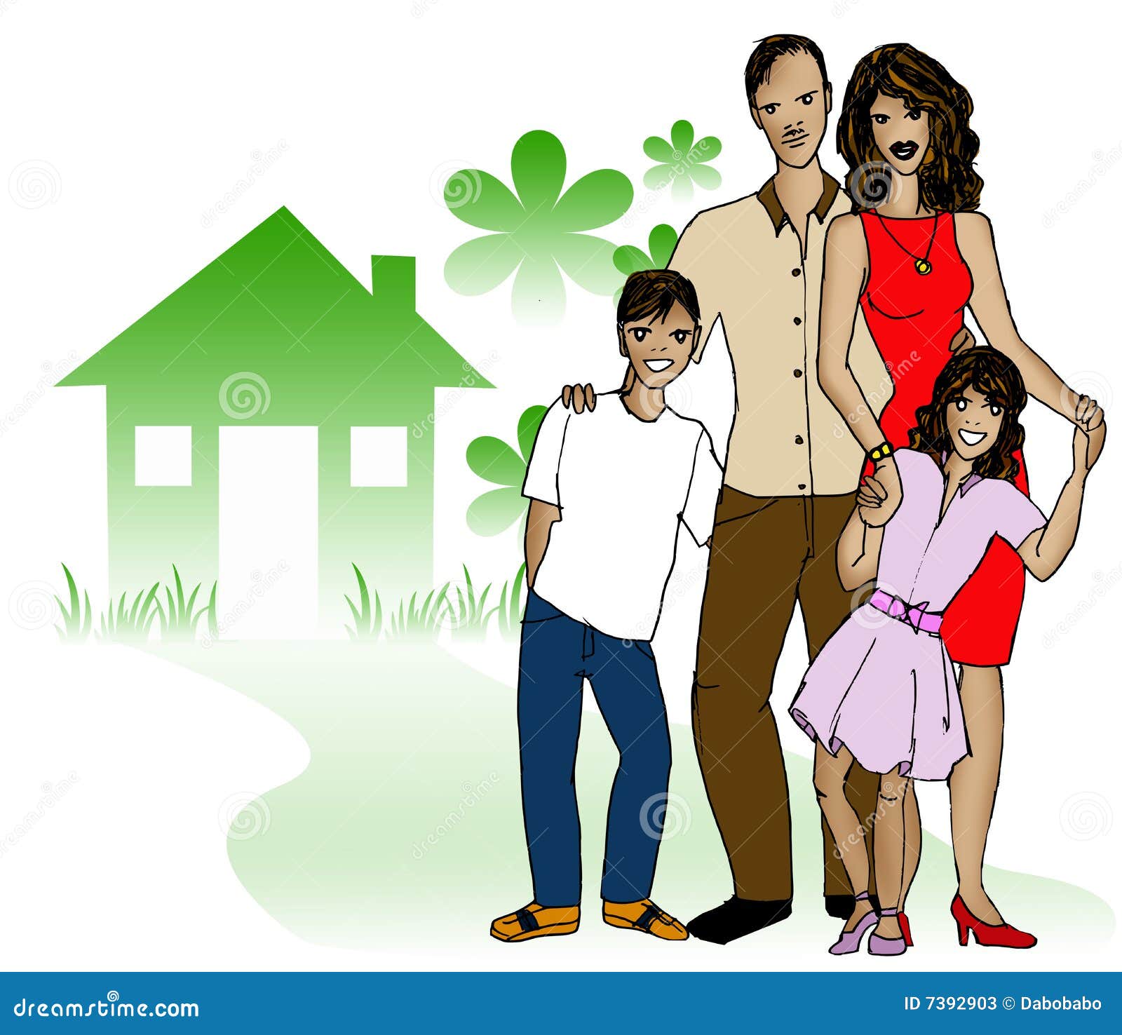 Latin family stock illustration. Illustration of portrait - 7392903