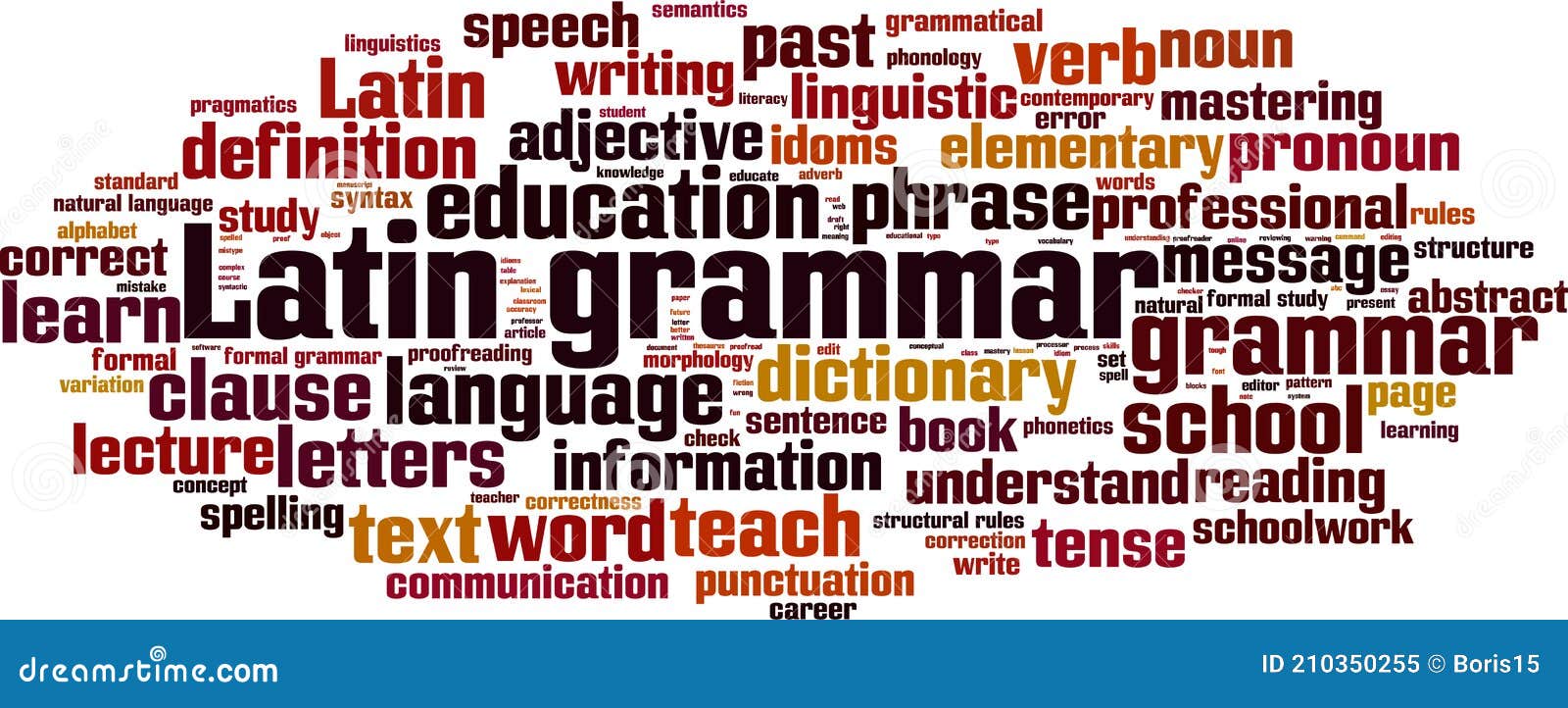 Latin grammar word cloud stock vector. Illustration of formal - 210350255