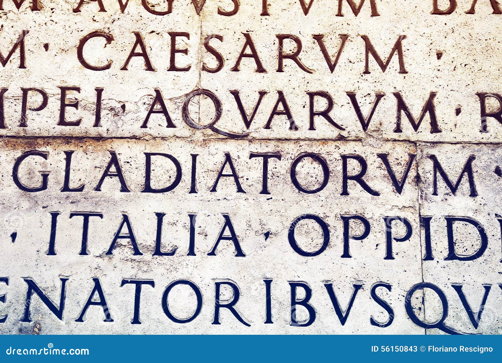 Latin Inscription in Rome, Italy Stock Image - Image of letters, letter ...