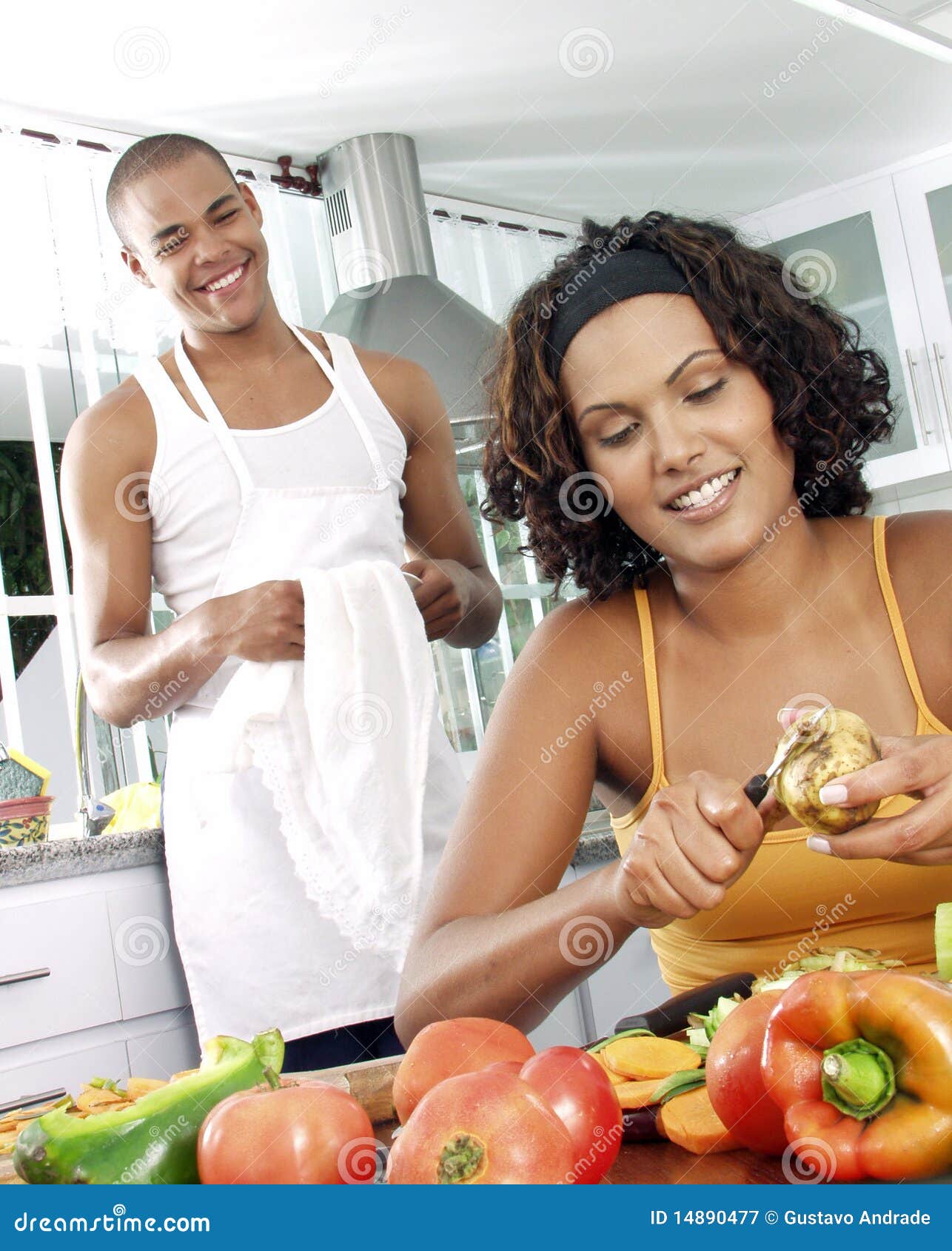 Latin kitchen. stock image. Image of happy, relationship - 14890477