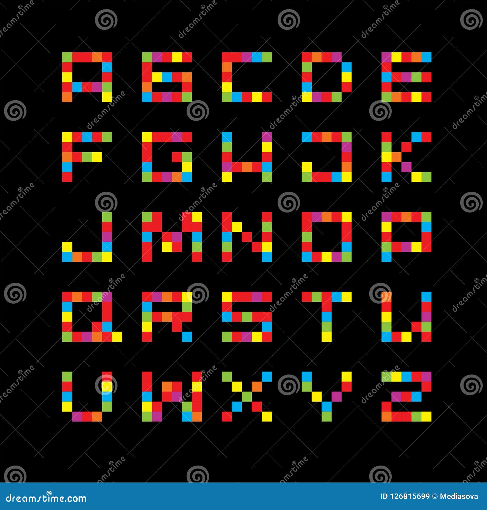 Alphabet Multicolor Letters Stock Illustration - Illustration of ...