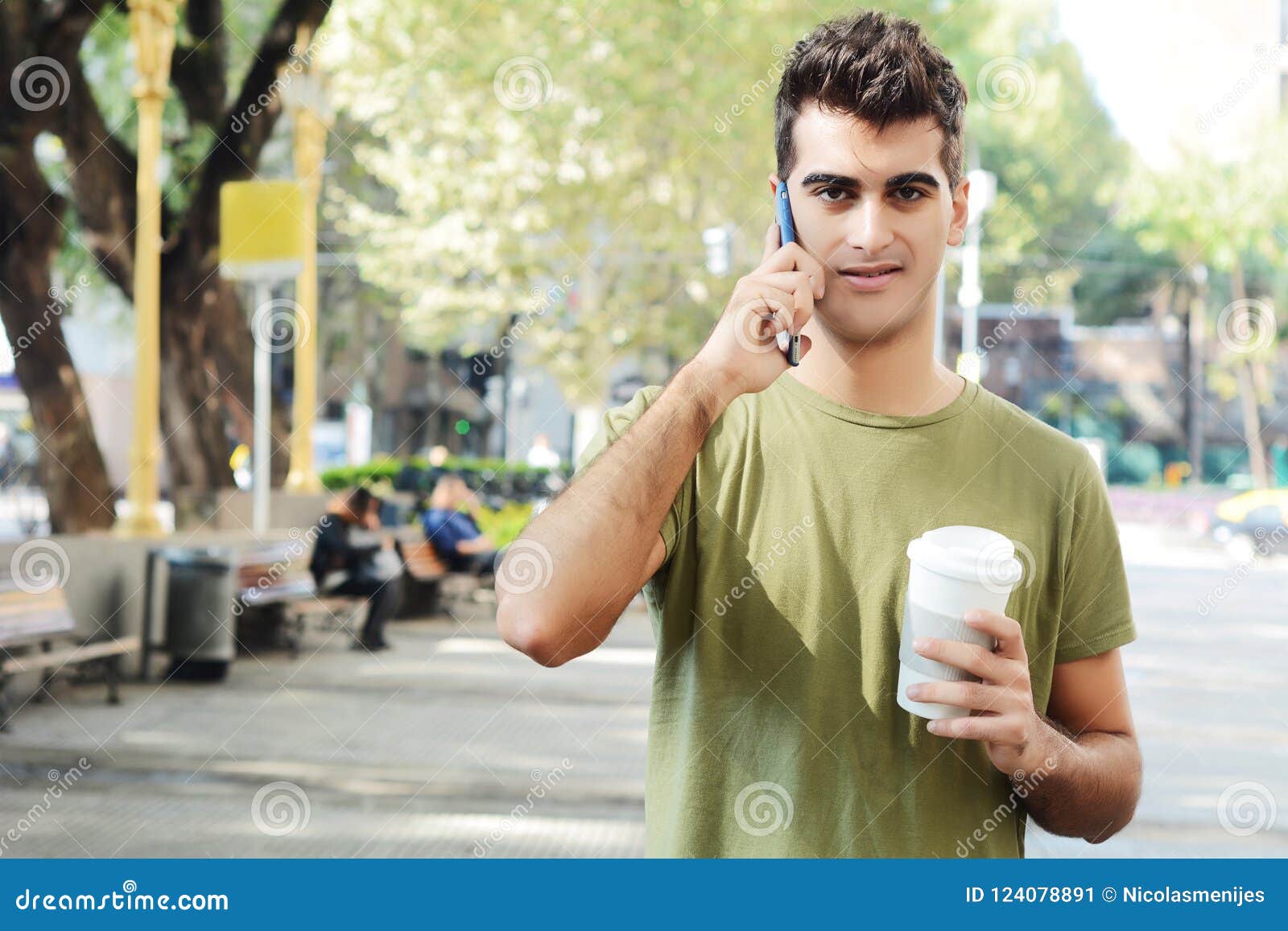 Latin Man Talking on the Phone Stock Image - Image of male, lifestyle ...
