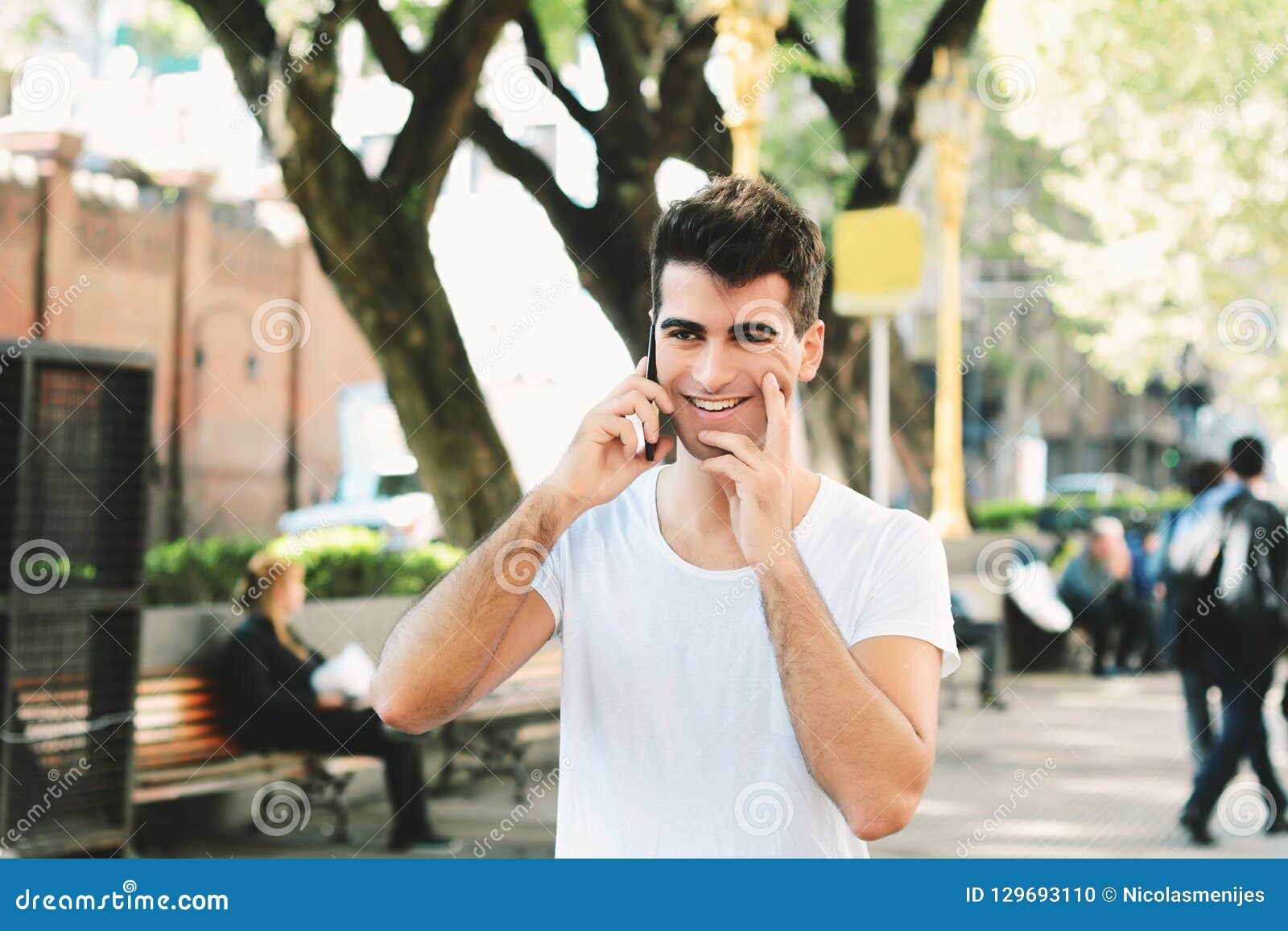 Latin Man Talking on the Phone Stock Photo - Image of hispanic ...