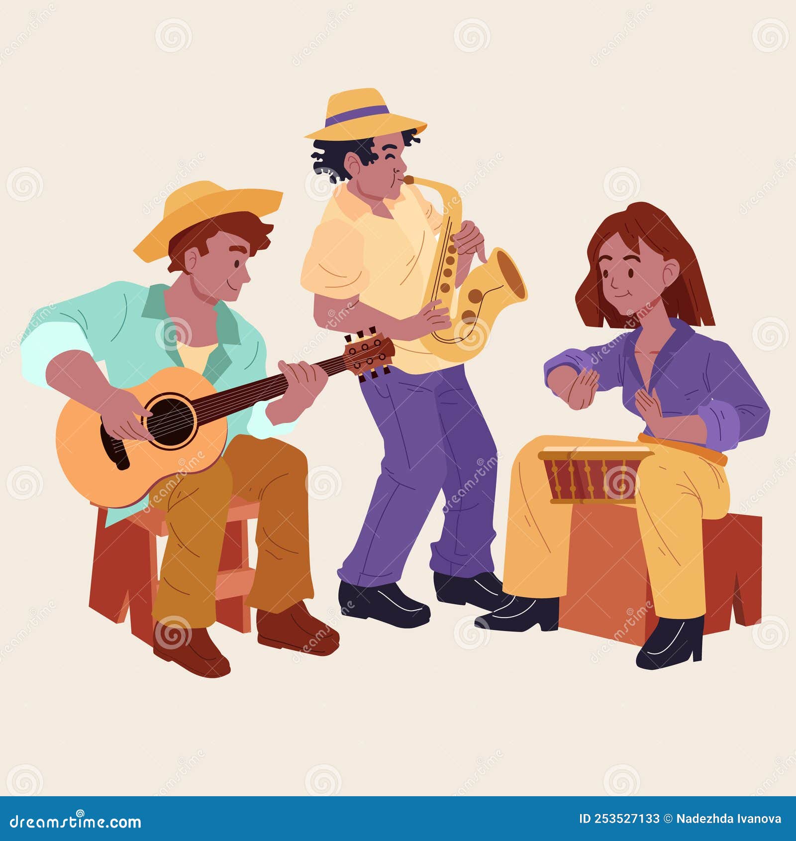 Latin Music Band Illustration Vector Illustration. Stock Vector ...