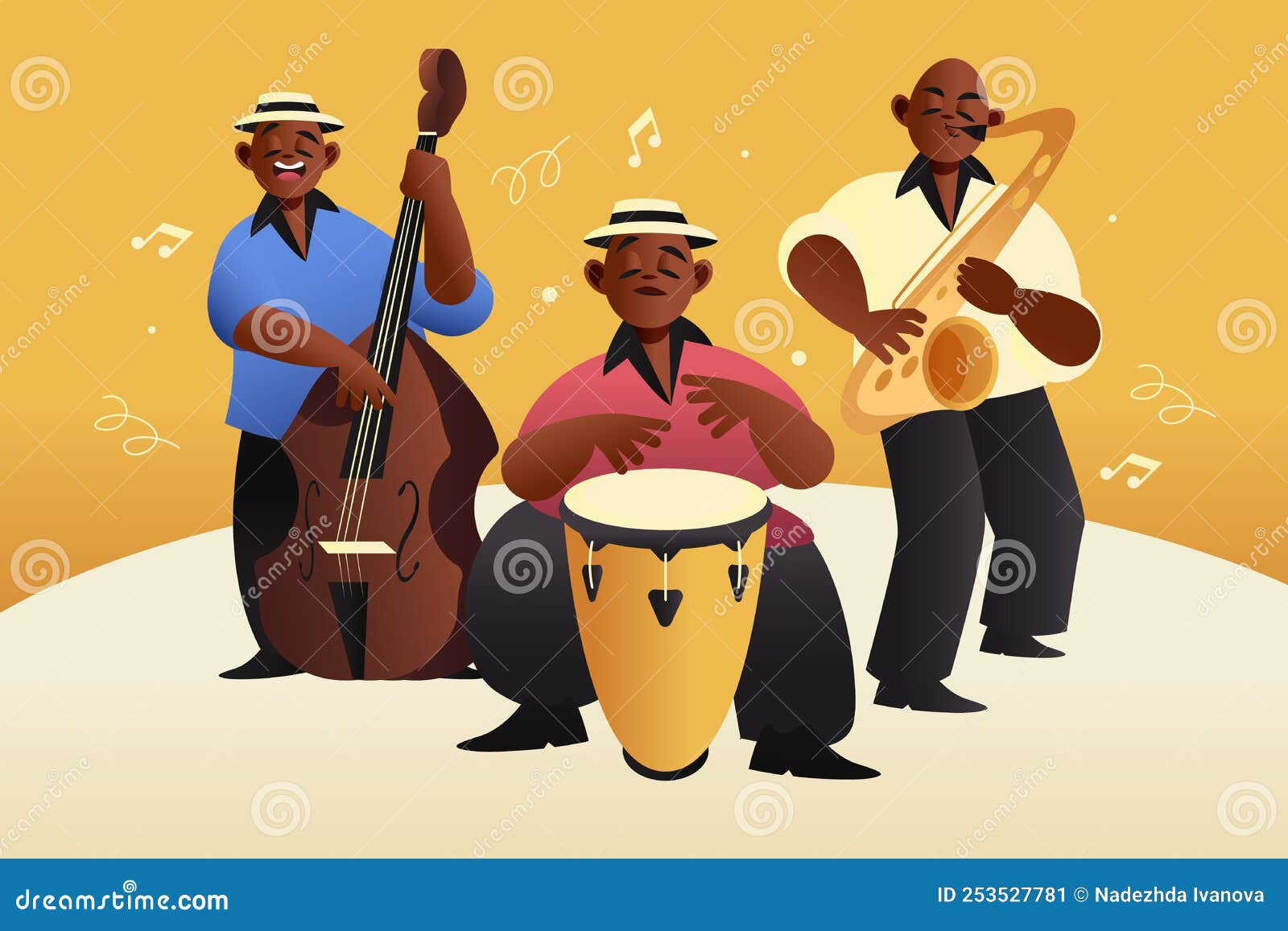 Latin Music Band Illustration Vector Illustration. Stock Vector ...