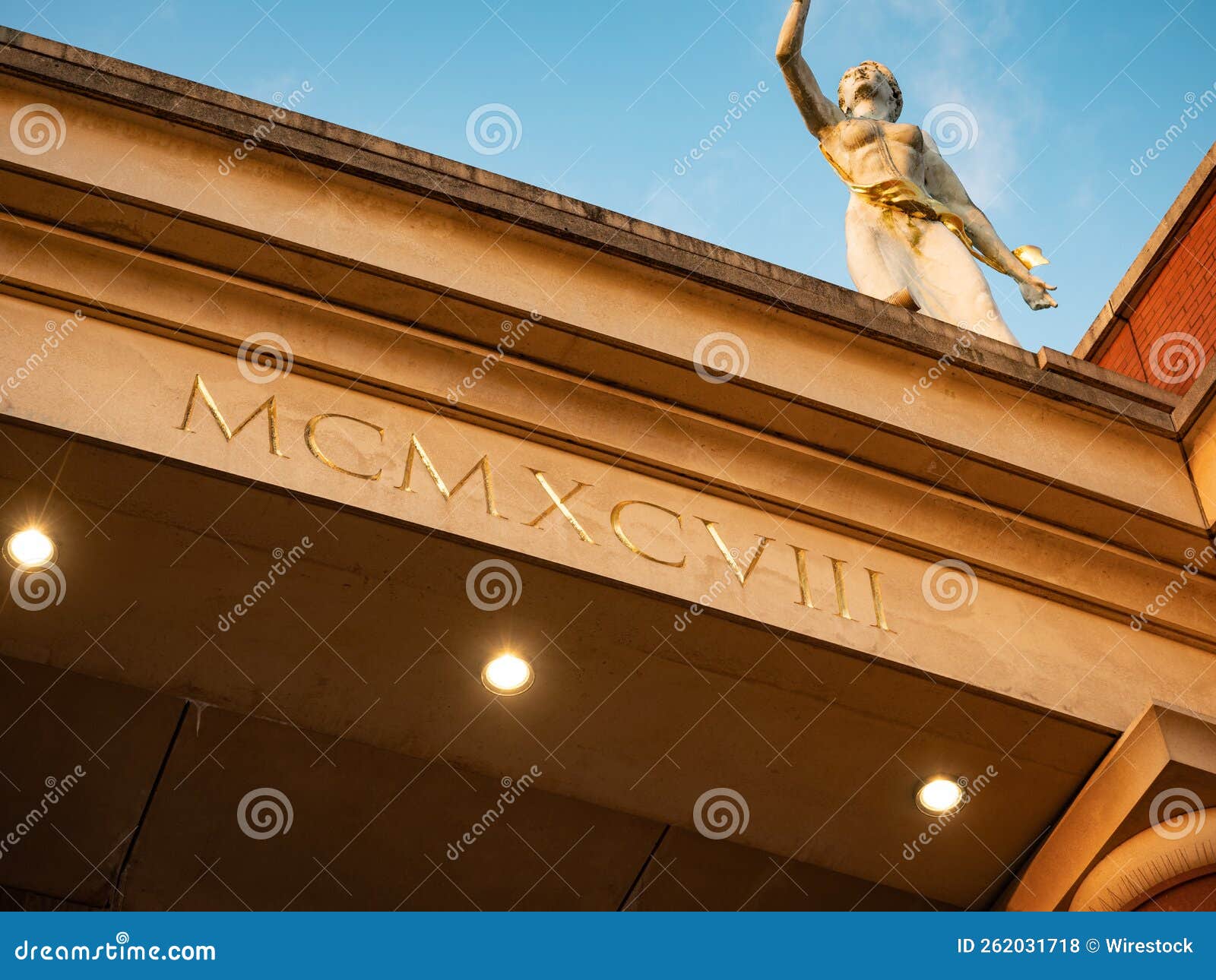 Writing with Roman Numerals on the Side of the Building Stock Photo ...