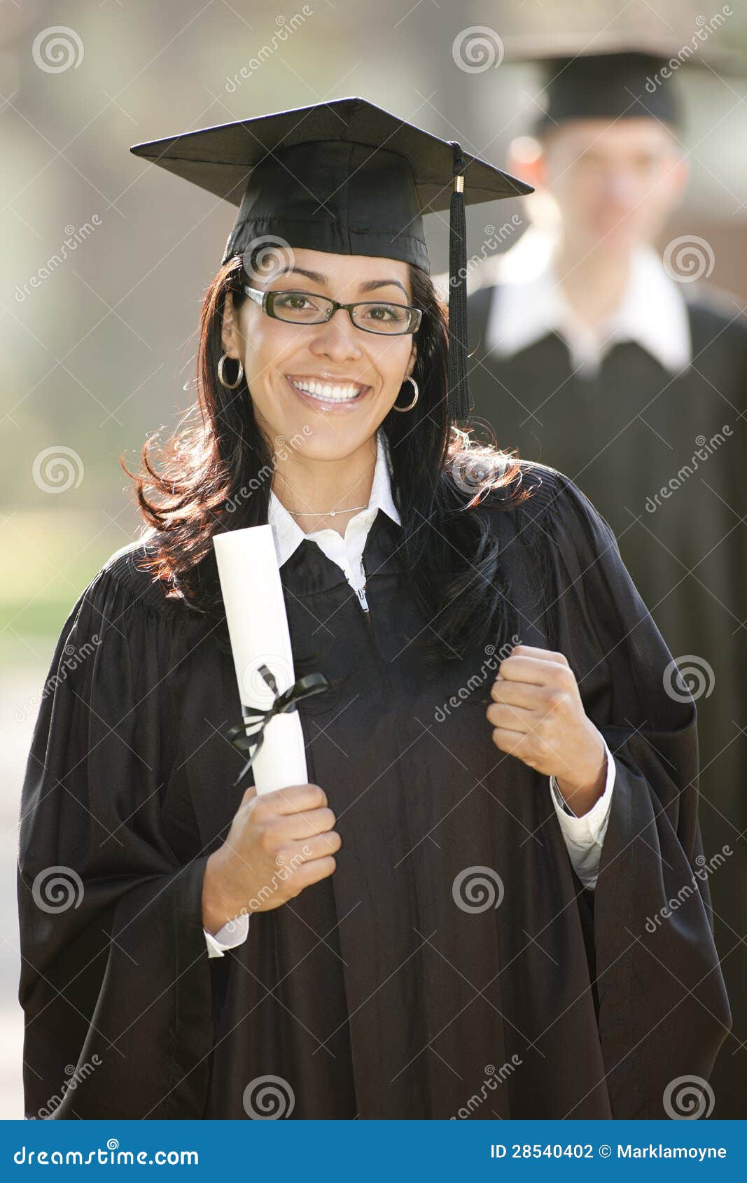 Latin Woman Graduate stock photo. Image of high, gown - 28540402