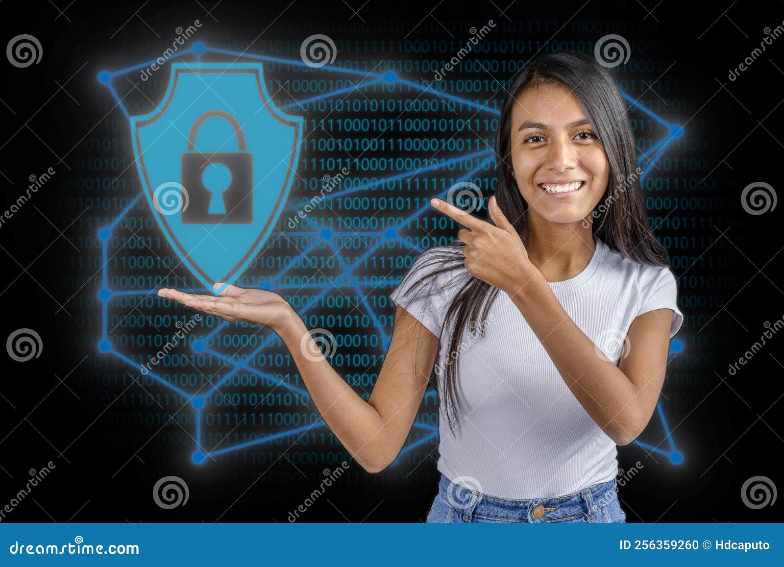 Woman Hand Showing Cloud Computing Diagram. Cloud Technology. Data ...