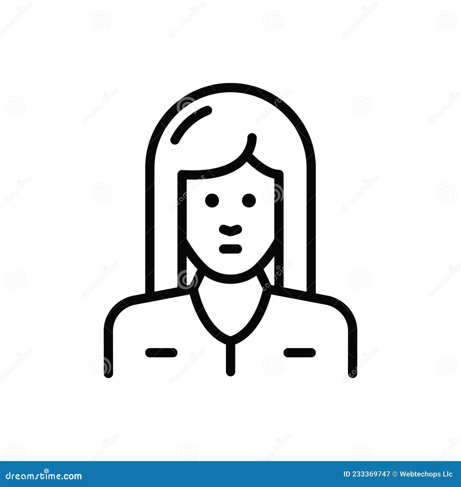 Black Line Icon for Latina, Woman and Girl Stock Vector - Illustration ...