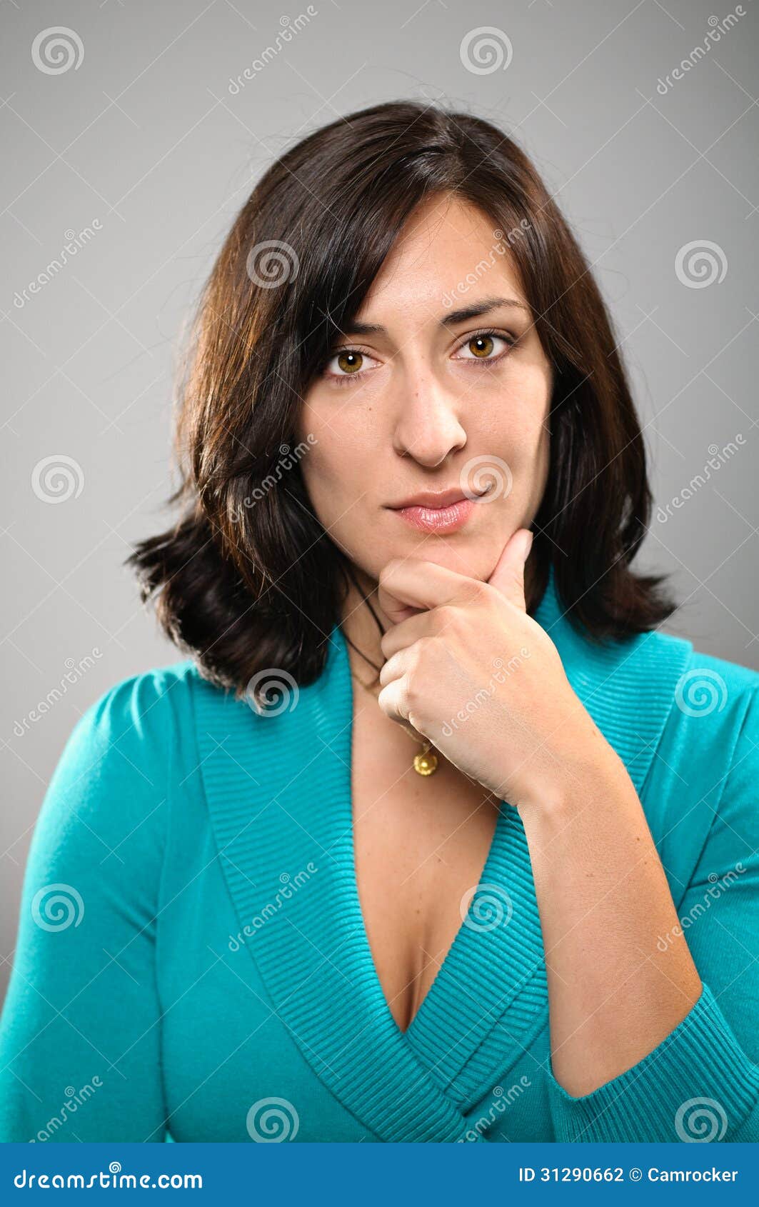 Latina Woman Making a Decision Stock Photo - Image of facial, adult ...