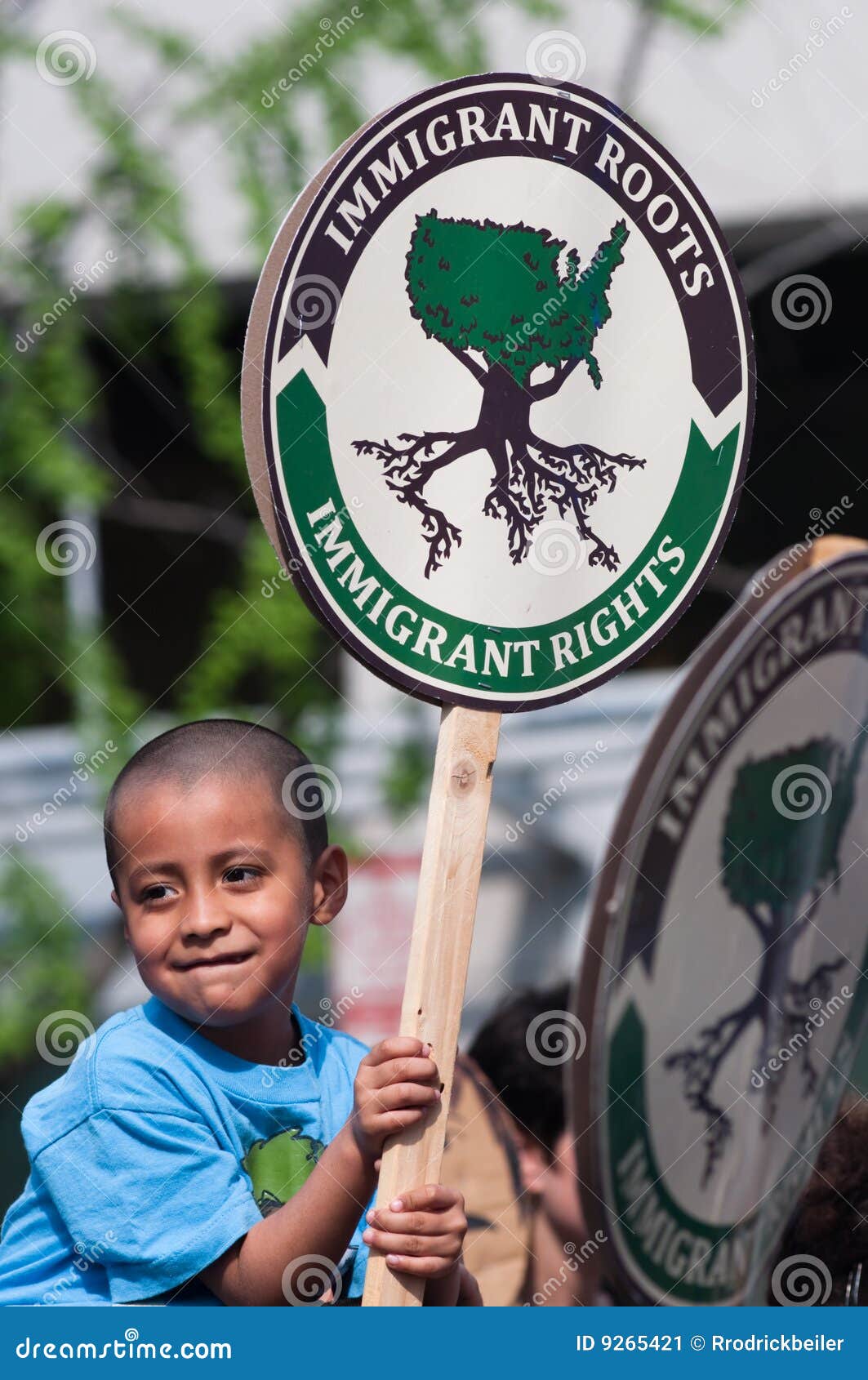 Latino boy with sign editorial photo. Image of march, rally - 9265421