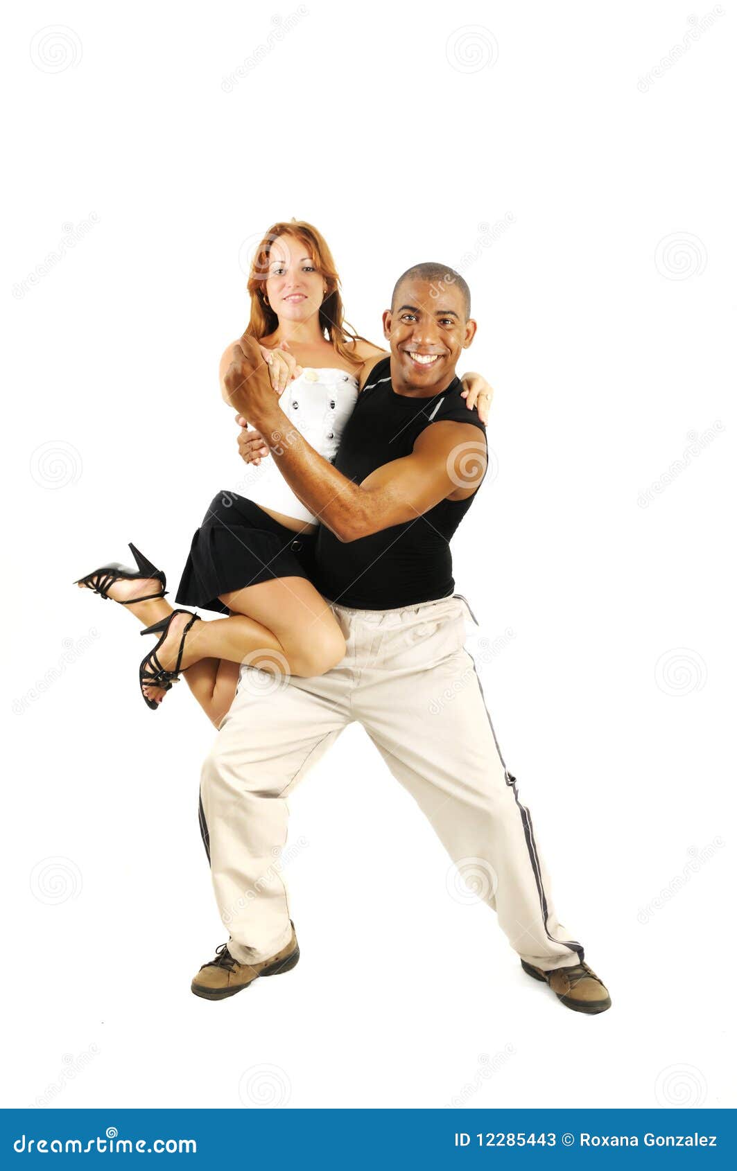 Latino Dance Instructor Carrying Girl Stock Image - Image of joyful ...