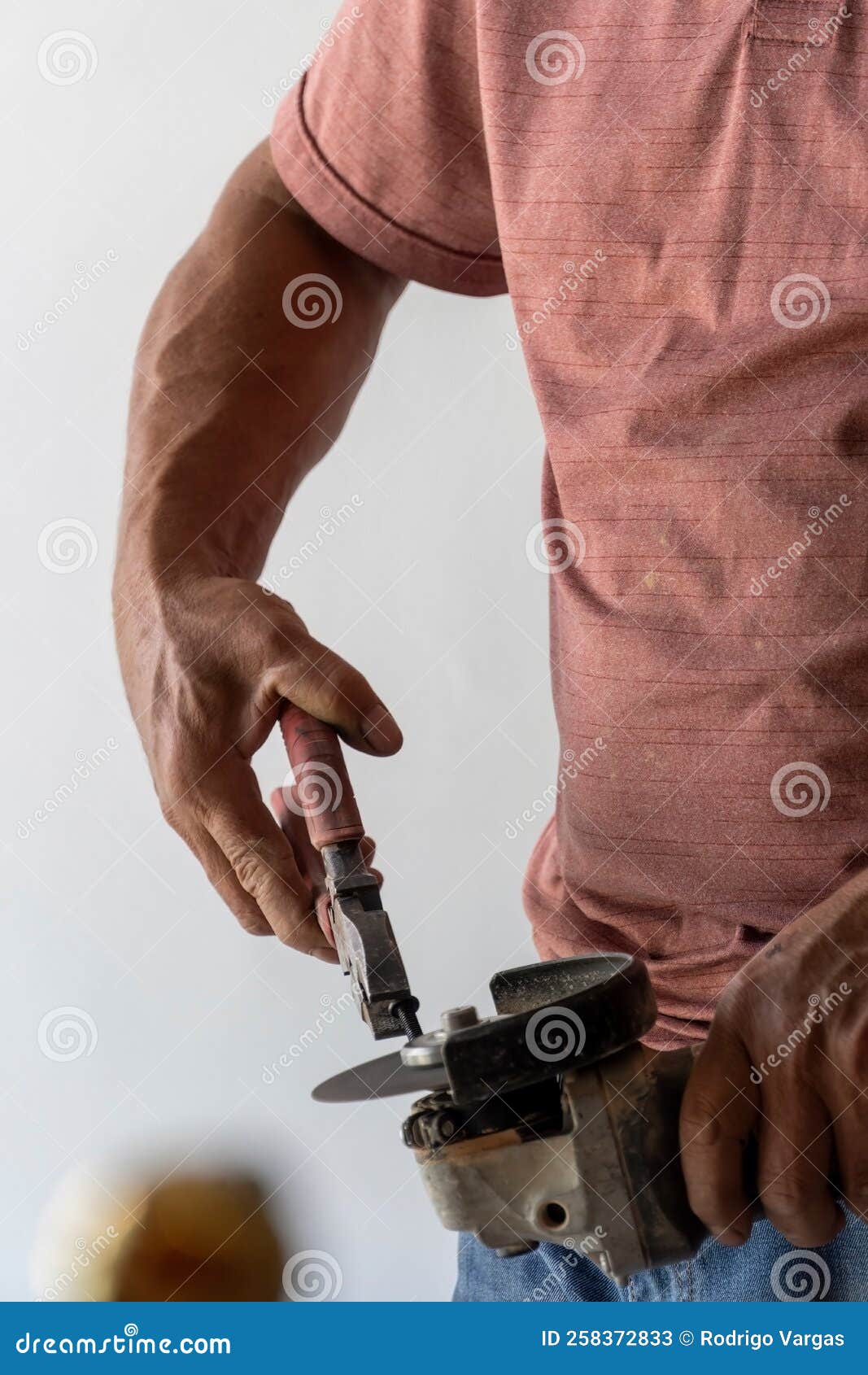 Latino Man Looking for Tools in His Toolbox, Hispanic, with Screwdriver ...