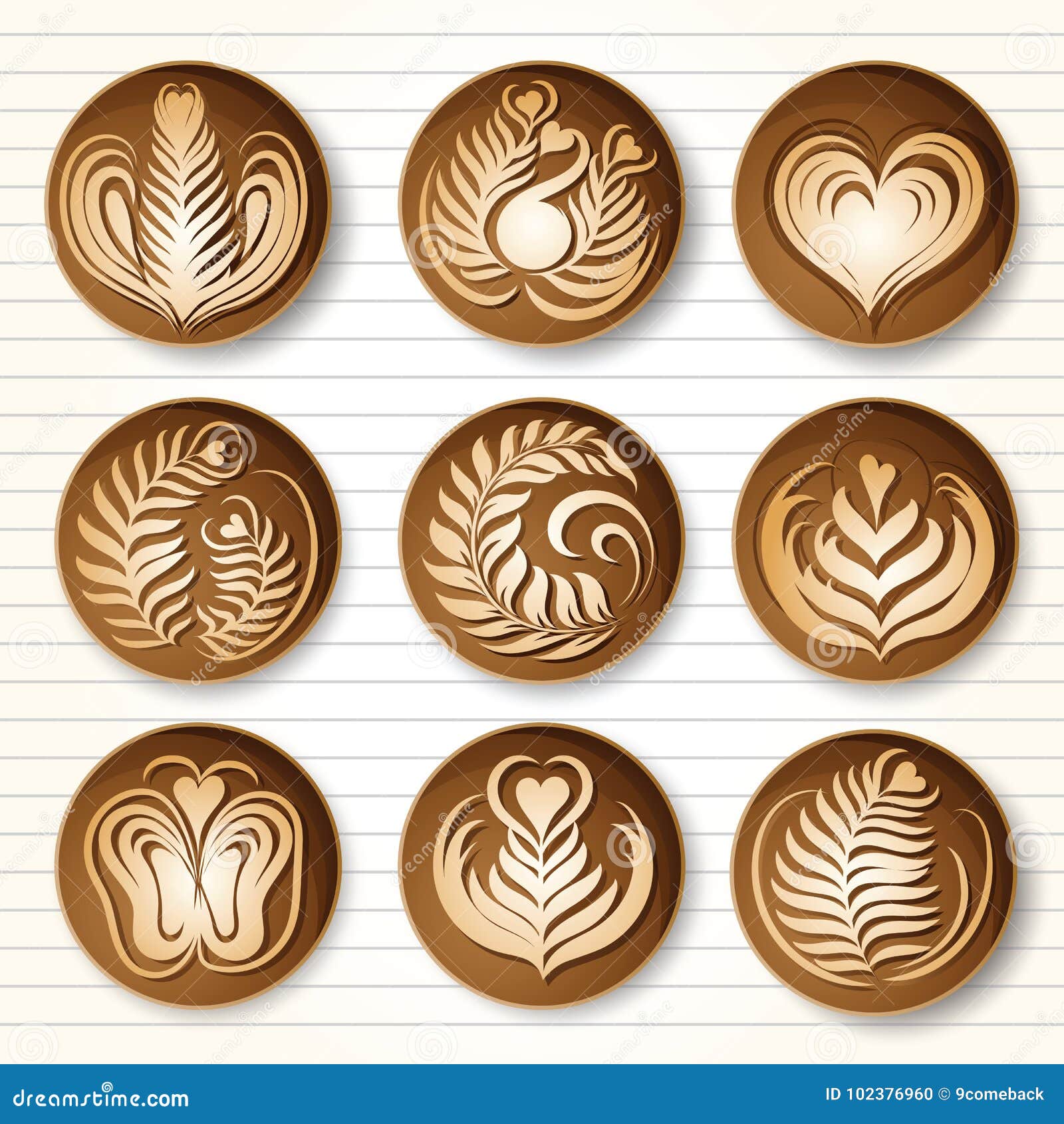 Latte Art Coffee ilustración del vector. Ilustración de trazado - 102376960