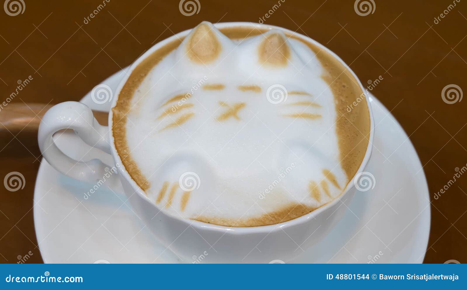 Latte Art Coffee that Cat 3D Design Stock Photo - Image of water, juice ...