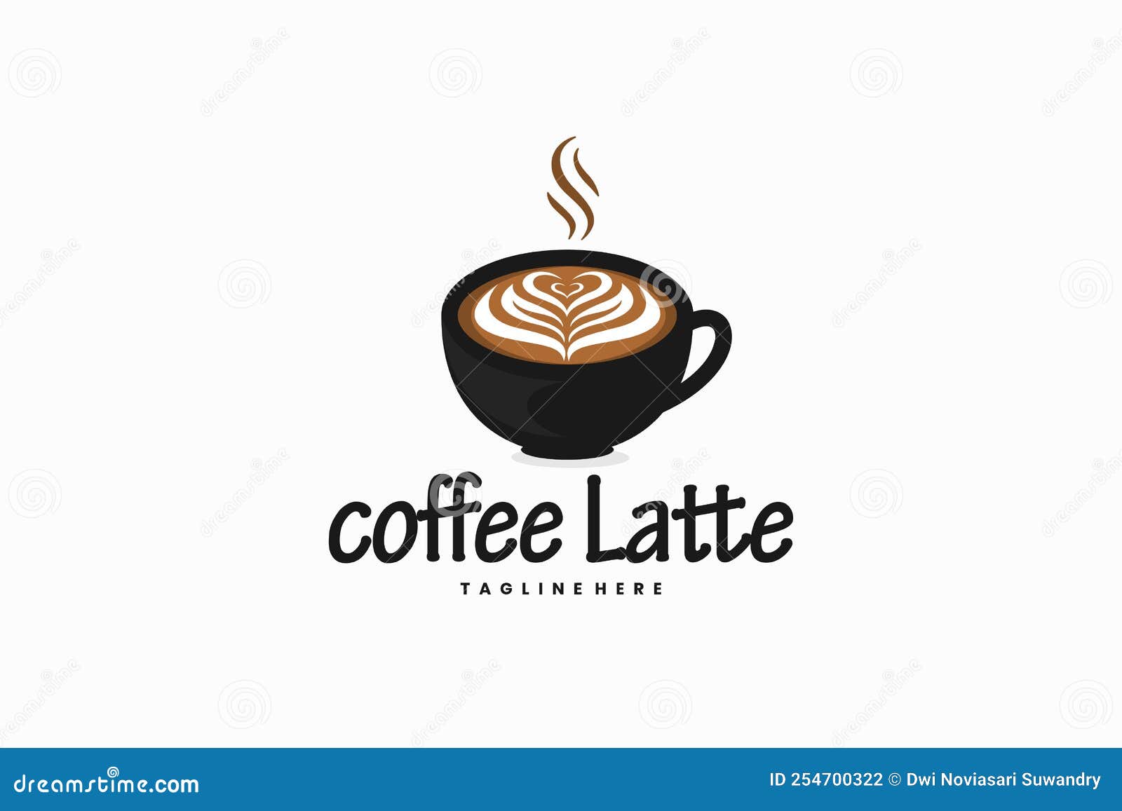 Tulip Latte Art Coffee Vector Logo Icon Stock Vector - Illustration of ...