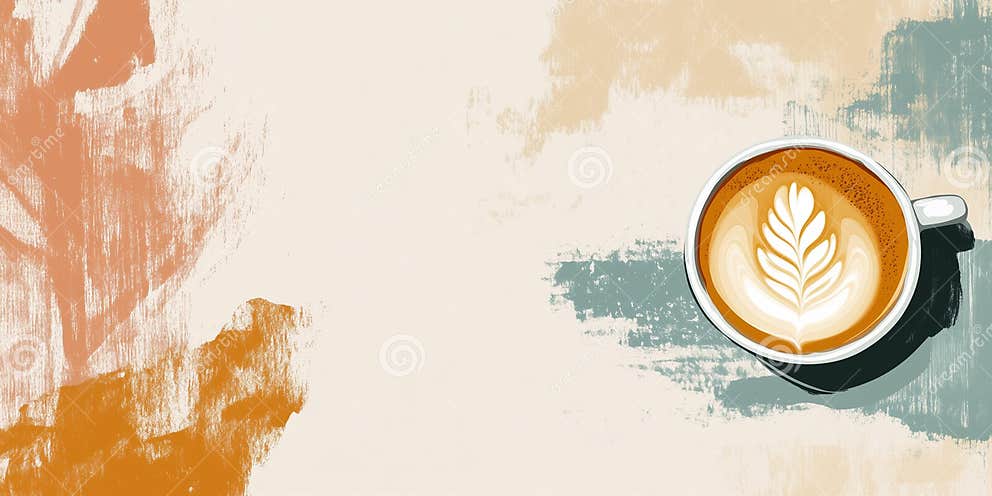Latte Art Displayed on a Creamy Coffee Surface Stock Image - Image of ...