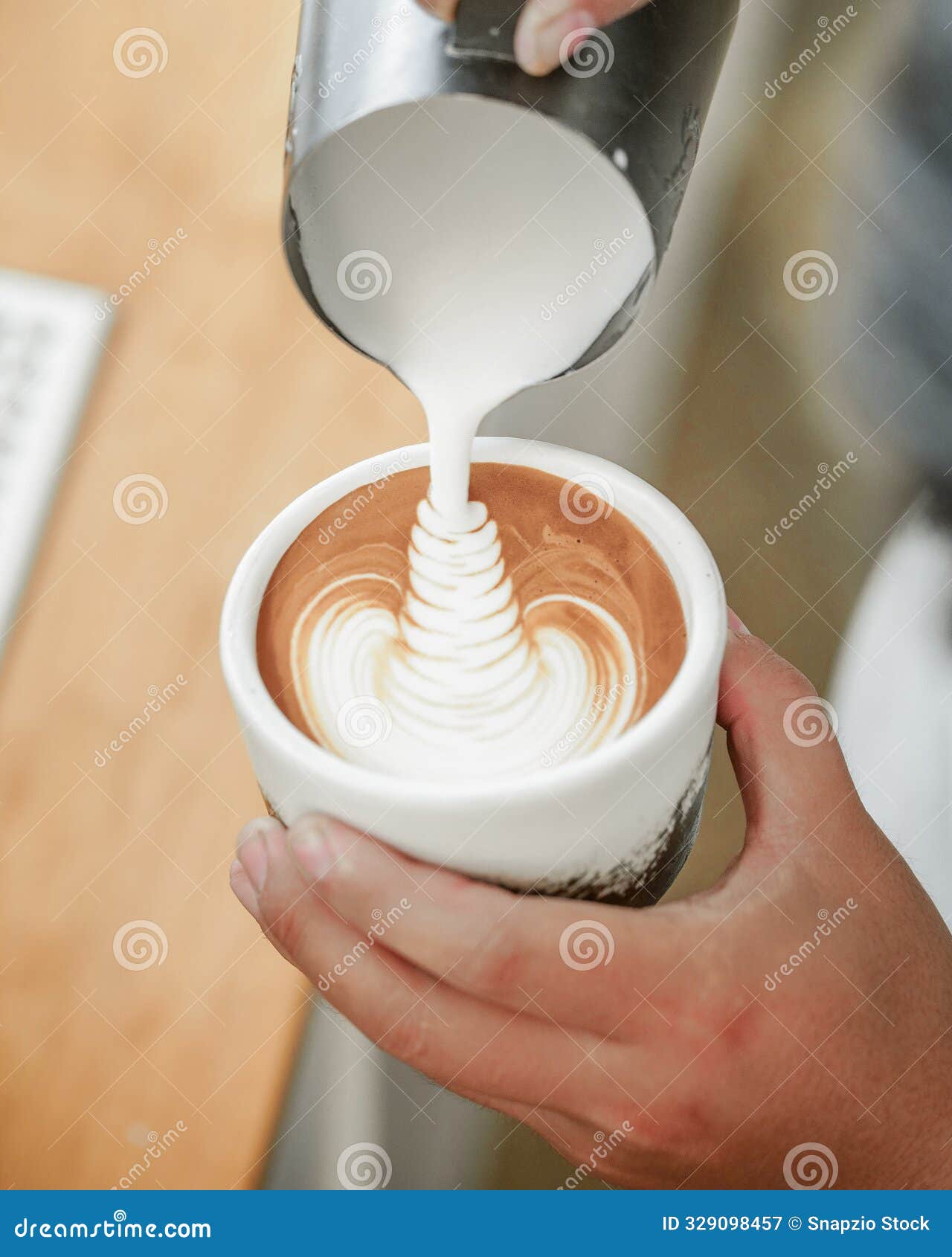 Latte art on process stock image. Image of closeup, latte - 329098457