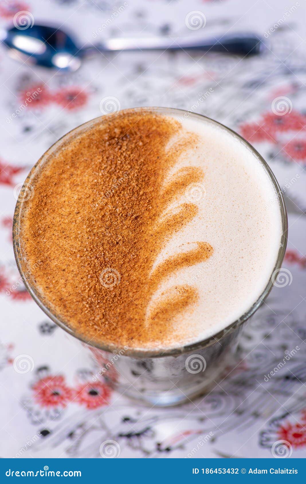 Latte Art Wave stock photo. Image of background, beans - 186453432