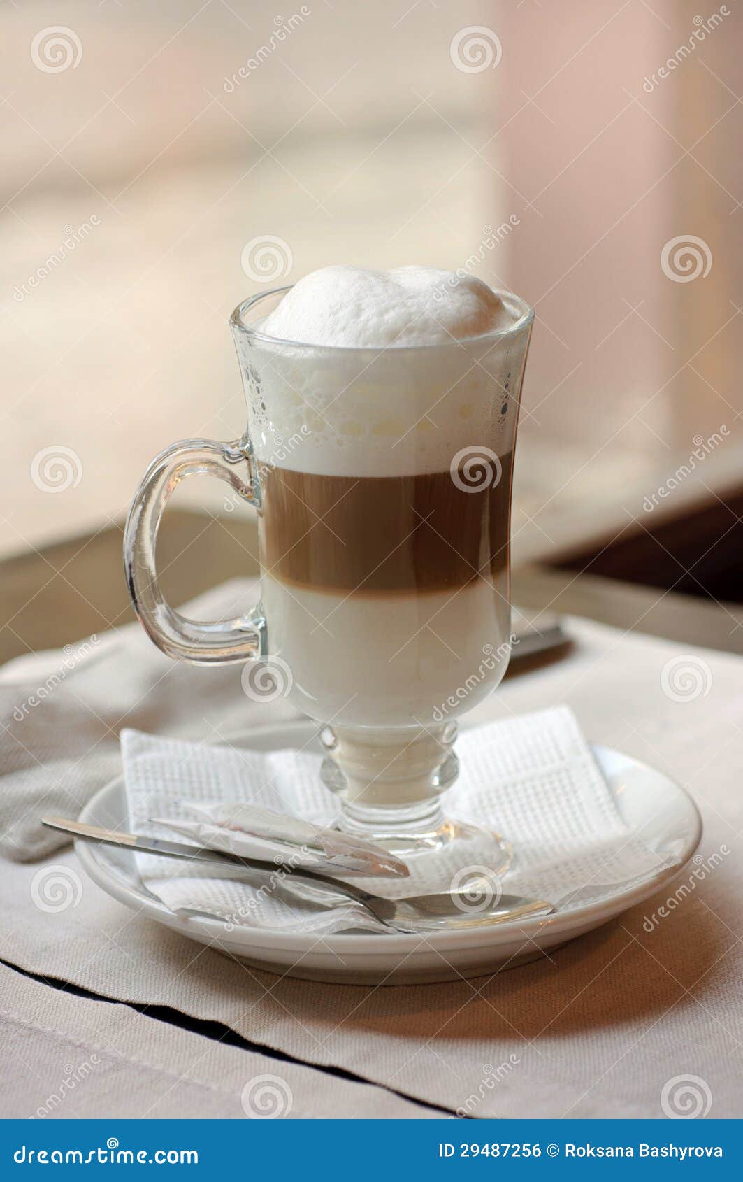 Latte in a cafe stock photo. Image of fresh, blend, cappuccino - 29487256