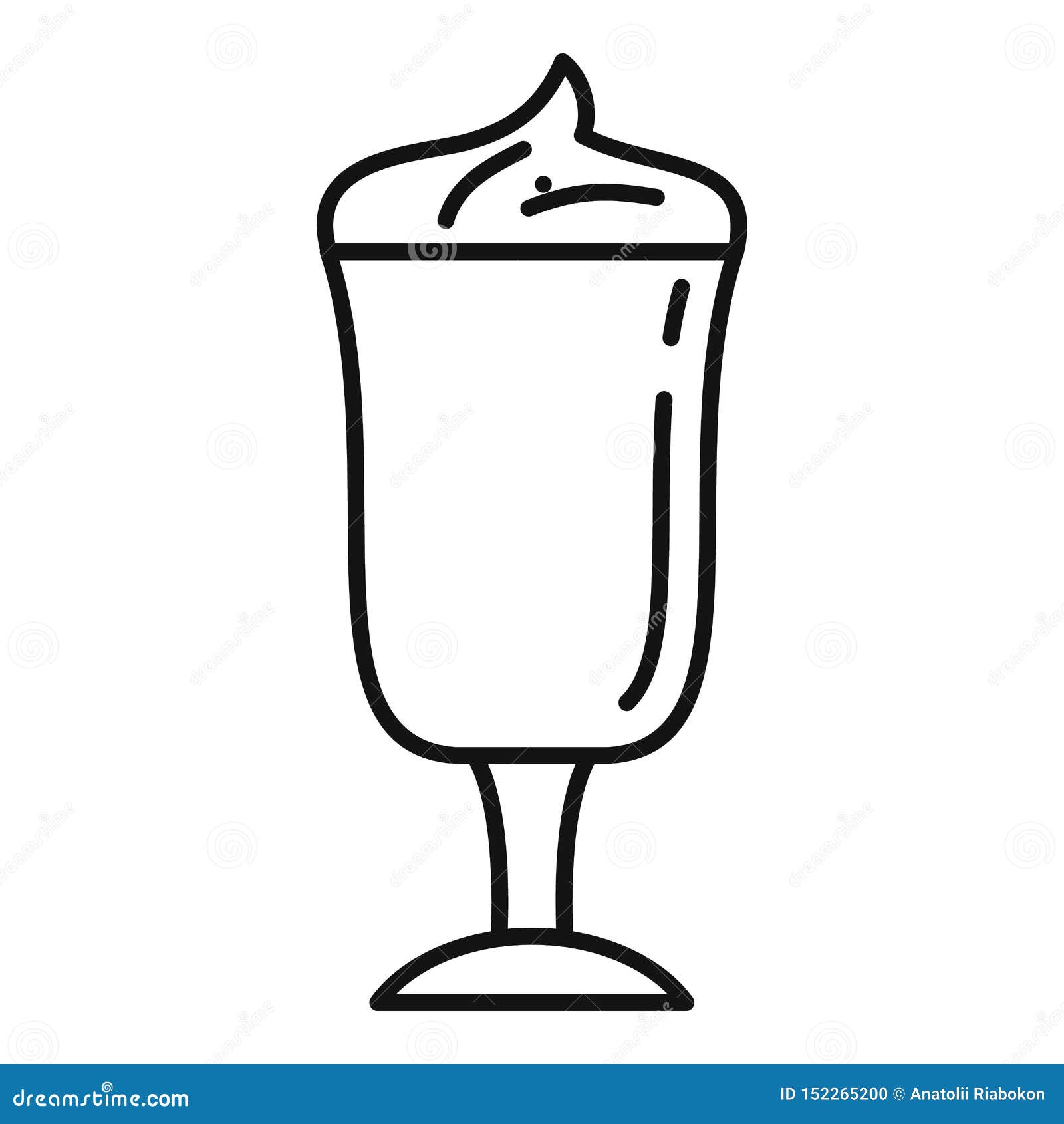 Latte Coffee Glass Icon, Outline Style Stock Vector - Illustration of ...