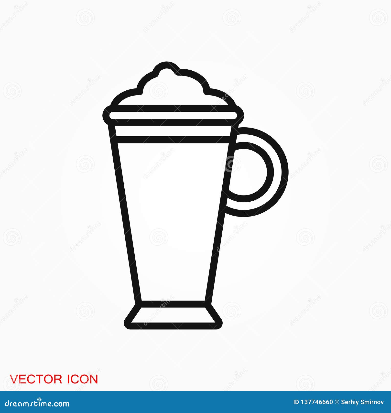 Latte Coffee Icon. Logo, Illustration, Vector Sign Symbol for Design ...