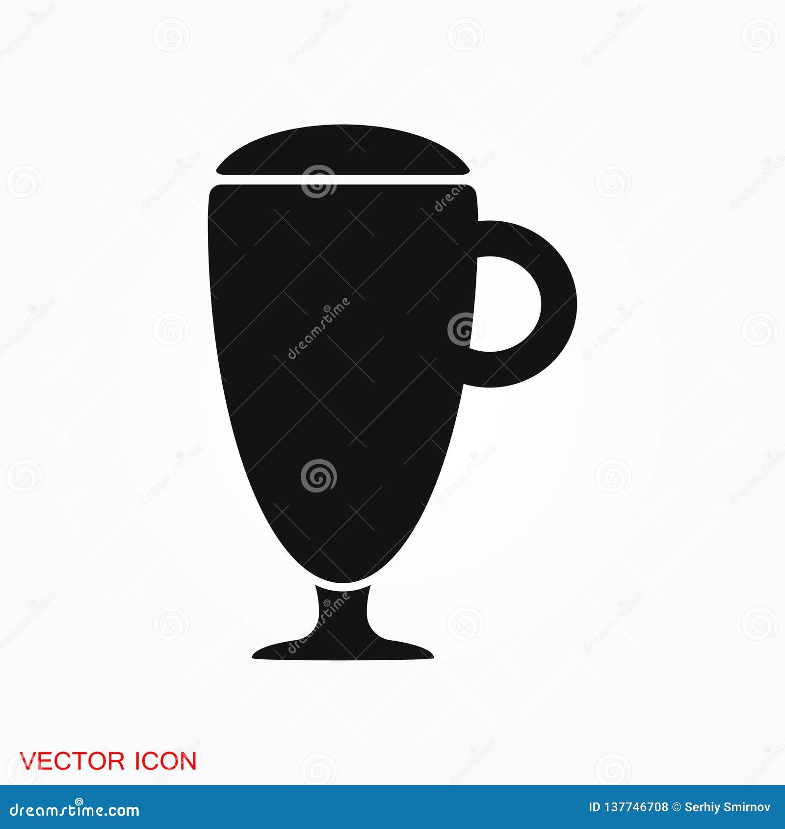 Latte Coffee Icon. Logo, Illustration, Vector Sign Symbol for Design ...