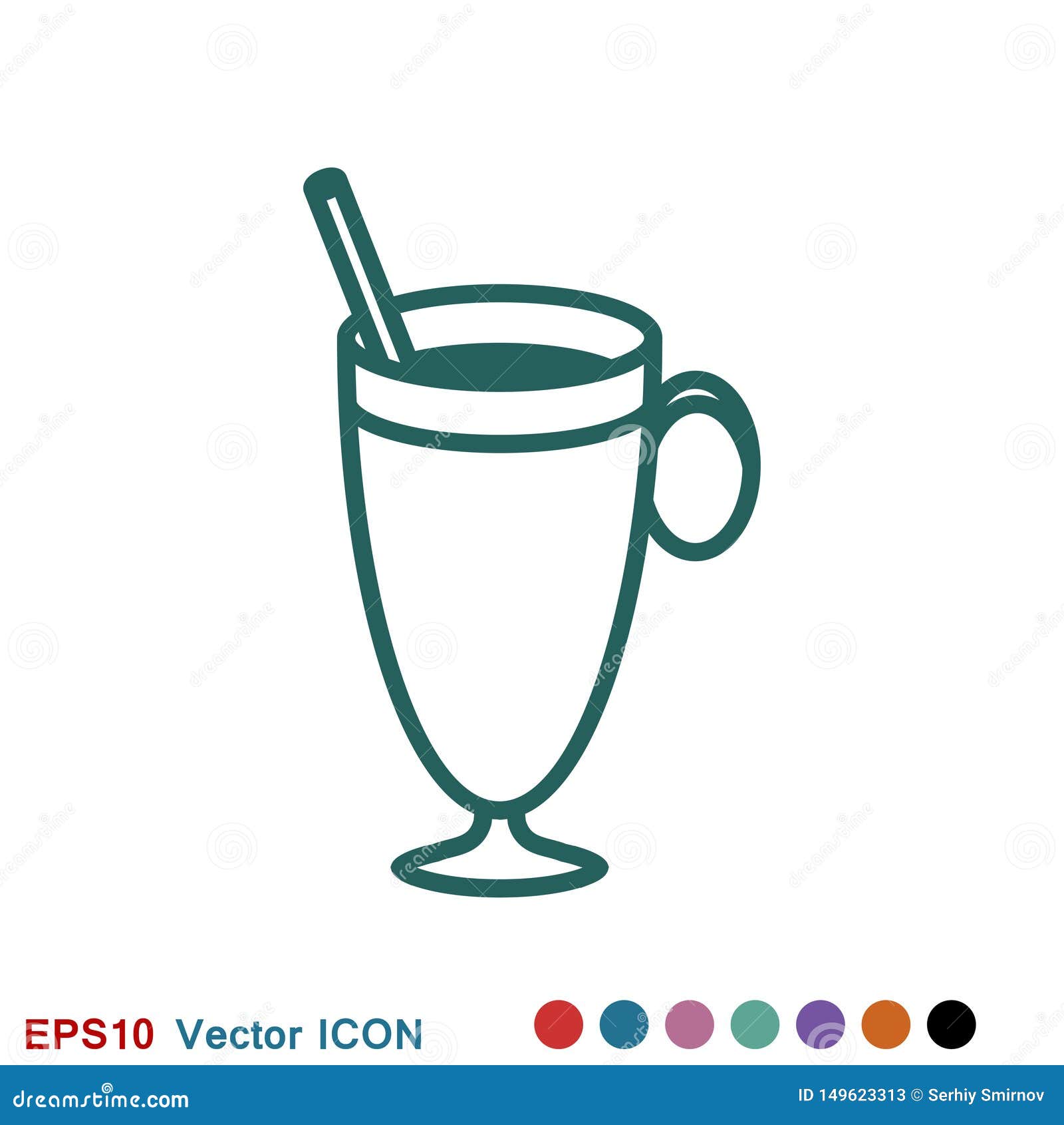 Latte Coffee Icon. Logo, Illustration, Vector Sign Symbol for Design ...
