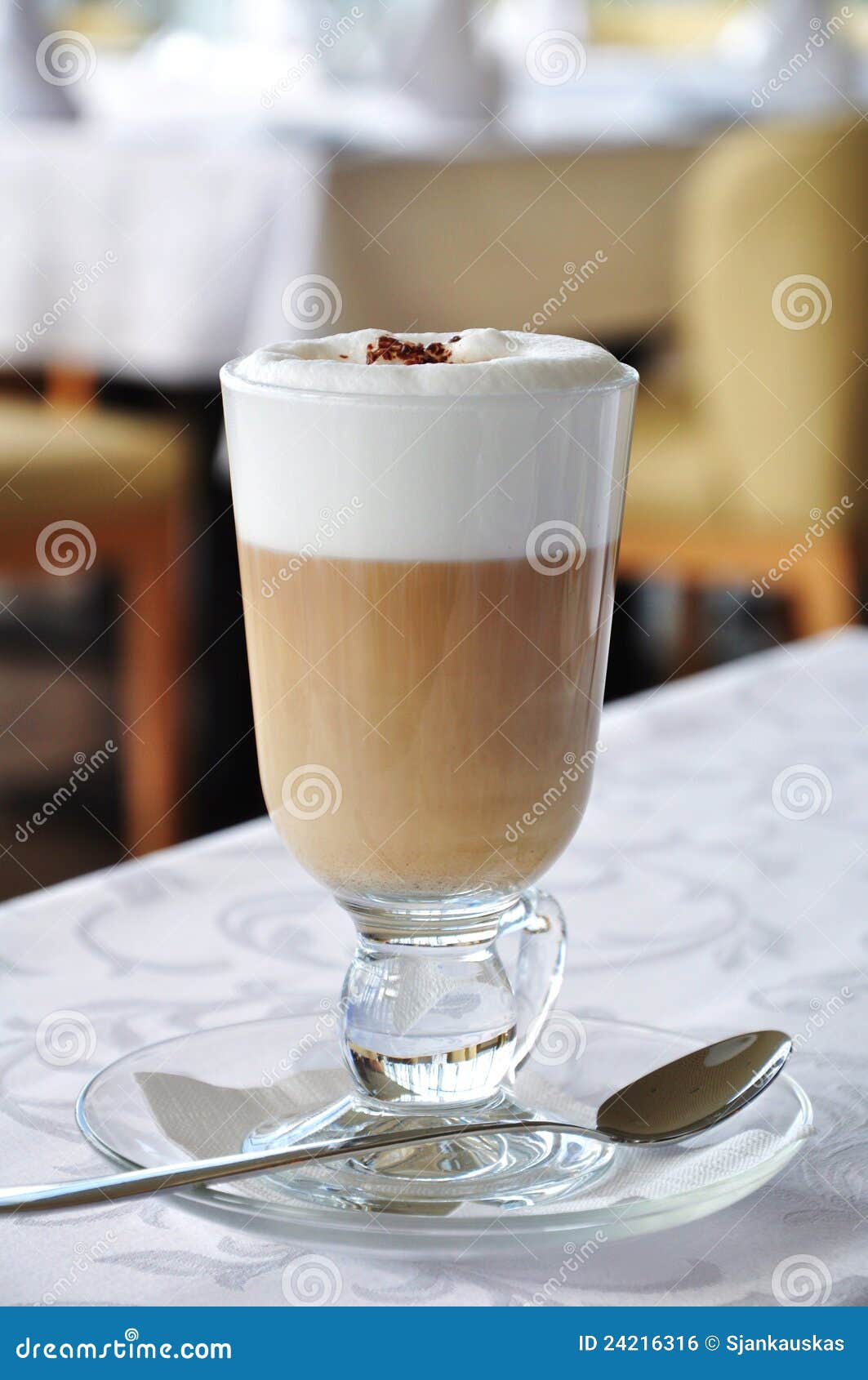 Latte Coffee in a Restaurant Stock Photo - Image of cafe, fine: 24216316