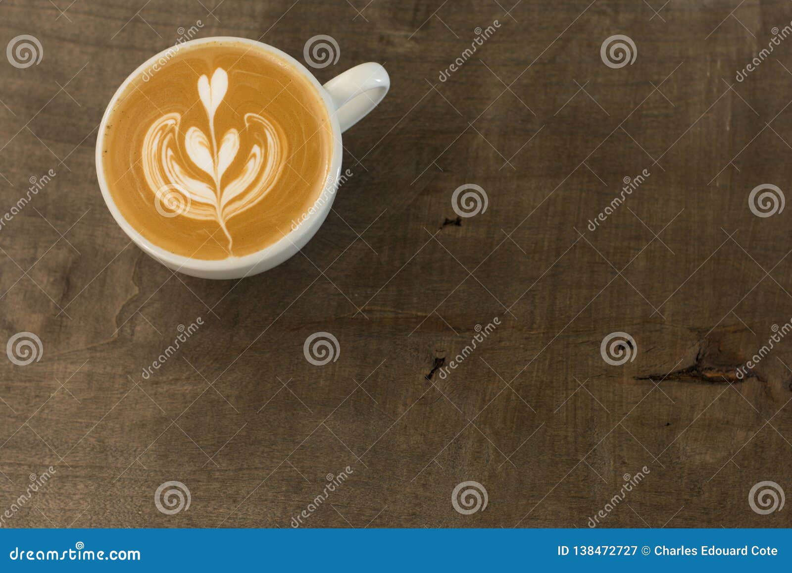 A Cup of Coffee with Tulip Shaped Latte Art Stock Image - Image of food ...